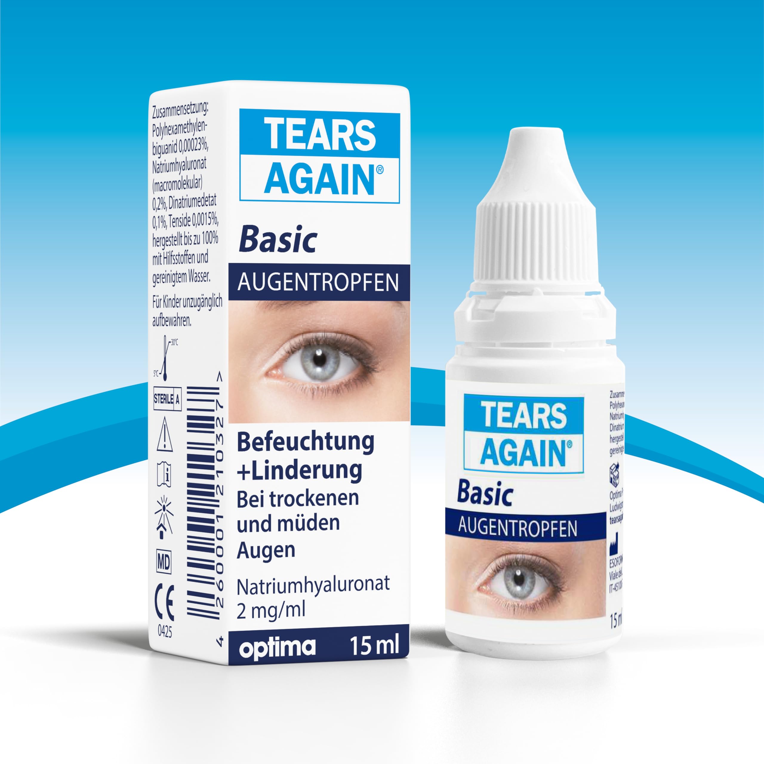 TEARS AGAIN 15ml Basic Augentropfen gegen trockene und müde Augen ...