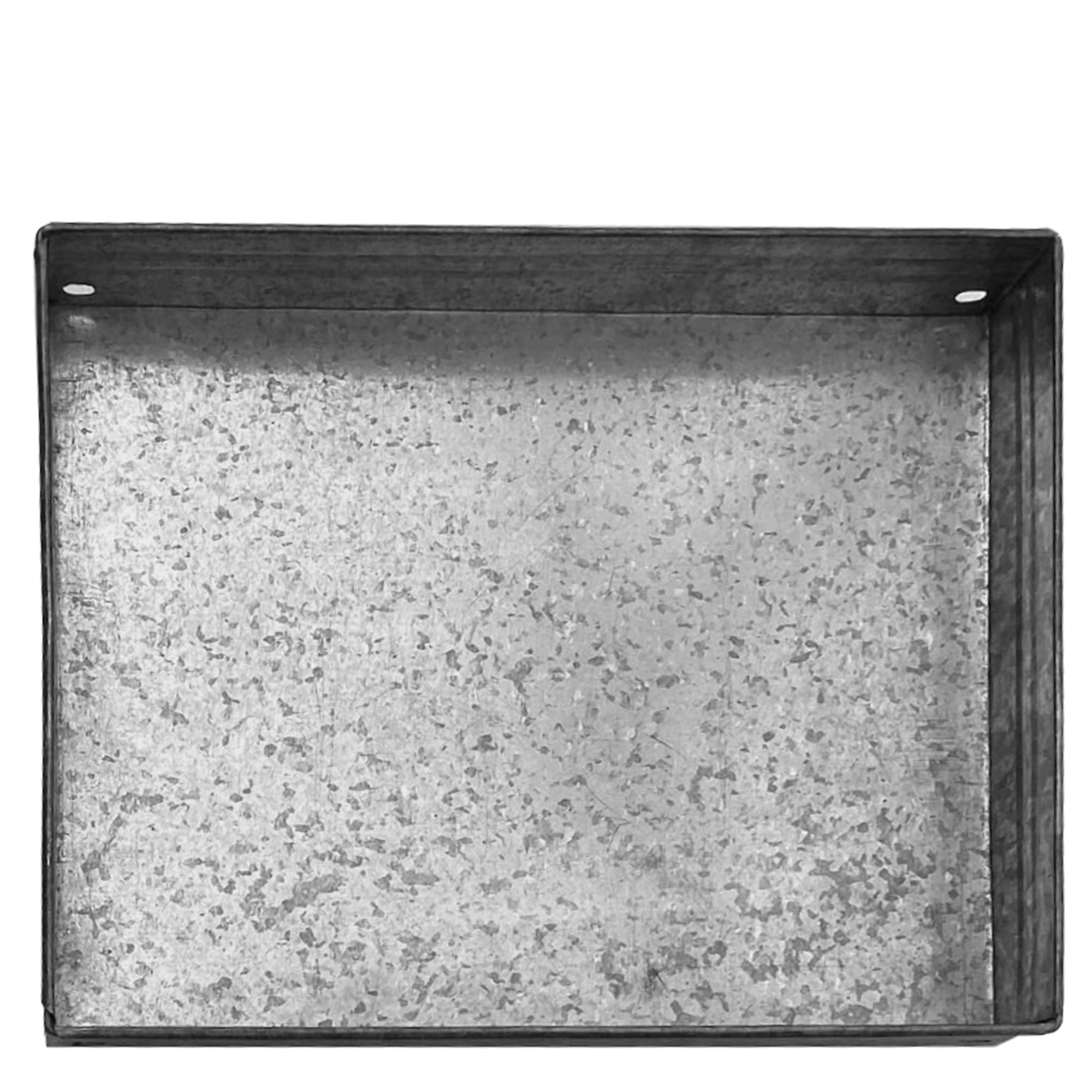 Snapklik.com : Benzara Galvanized Metal Two Tiered Rectangular Serving Tray