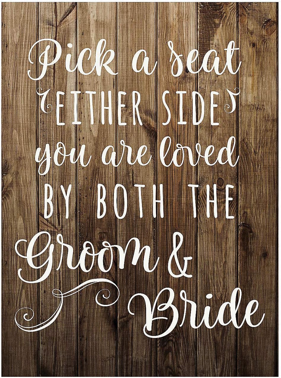 Amazon.com: Pick a Seat Not a Side Wedding Sign - 17 inch x 23 inch ...