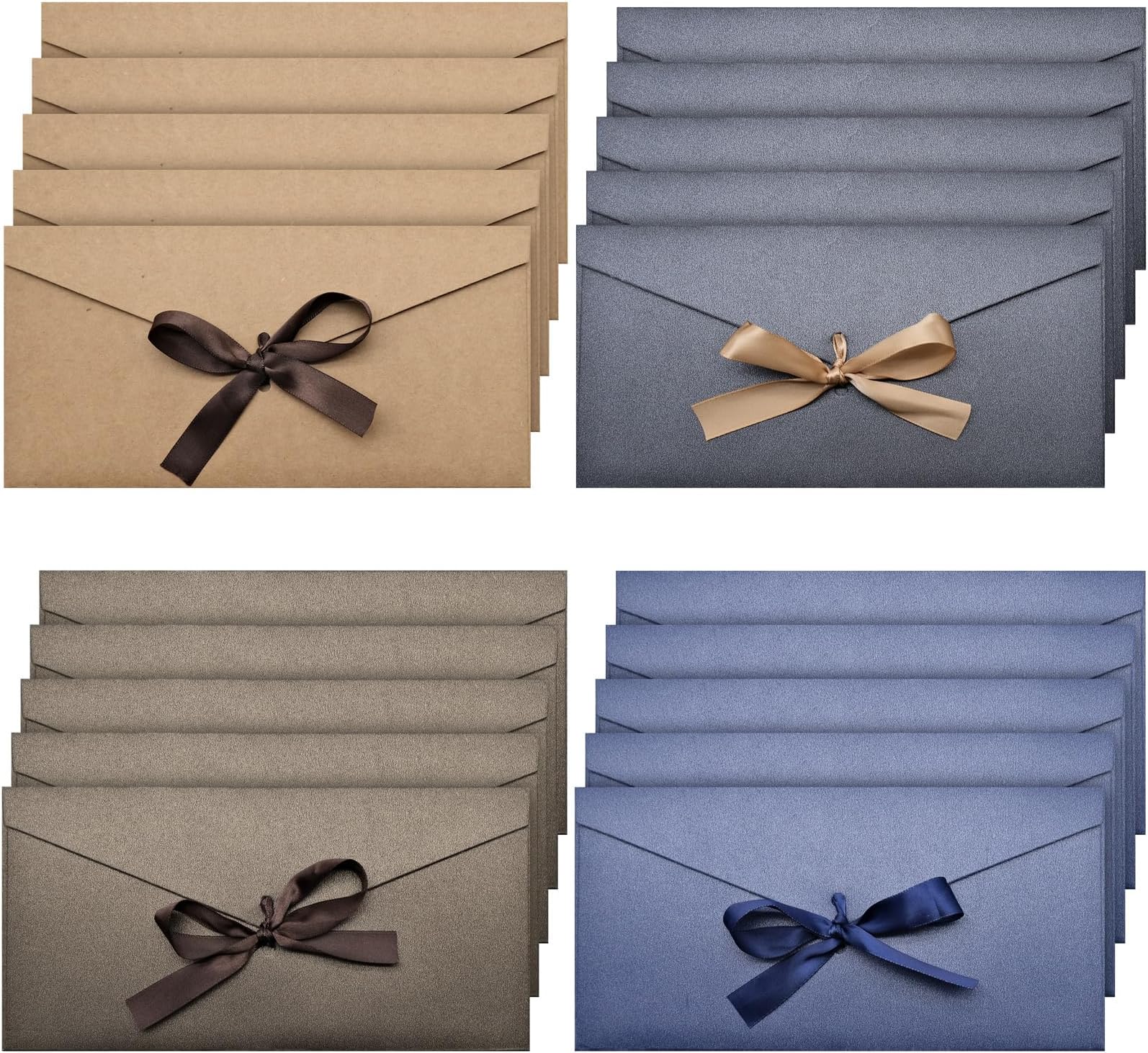 AOKAHAME 20Pcs Gift Envelopes, Vintage Kraft Paper Envelopes Bow ...