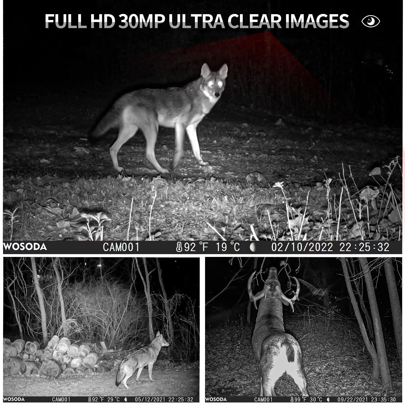 Snapklik.com : WOSODA WiFi Trail Camera 30MP 4K Hunting Camera