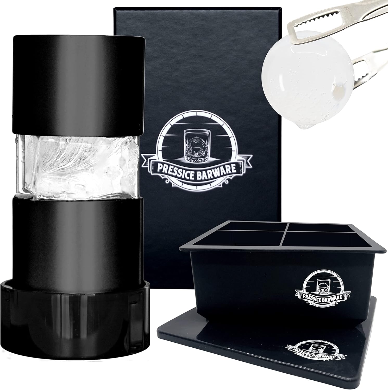 Amazon.com: Pressice Barware Ice Ball Press – Aluminum Ice Press for ...