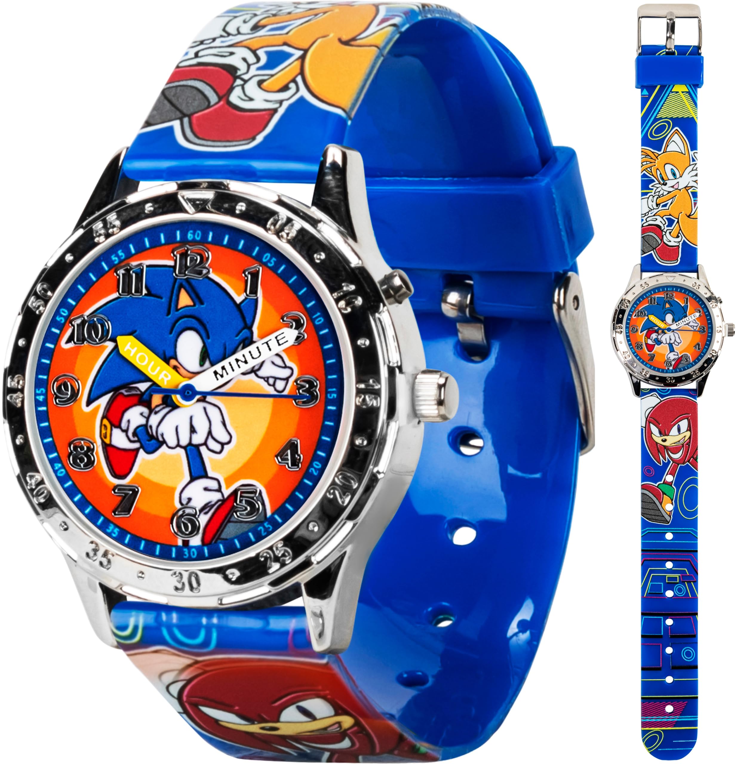 Sonic The Hedgehog Kids' Analog Watch - Colorful Dial with Sonic, Tails ...