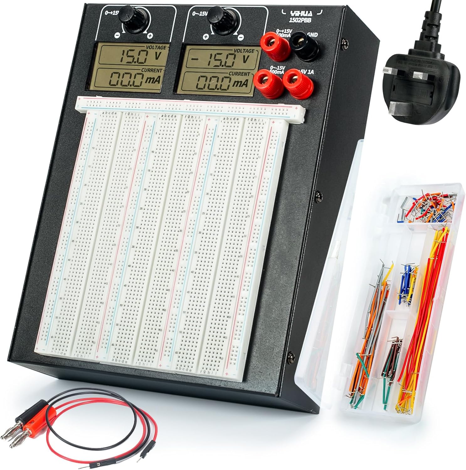 YIHUA 1502PBB Breadboard Power Supply Kit with DC +15V -15V Output for Arduino starter kit ...