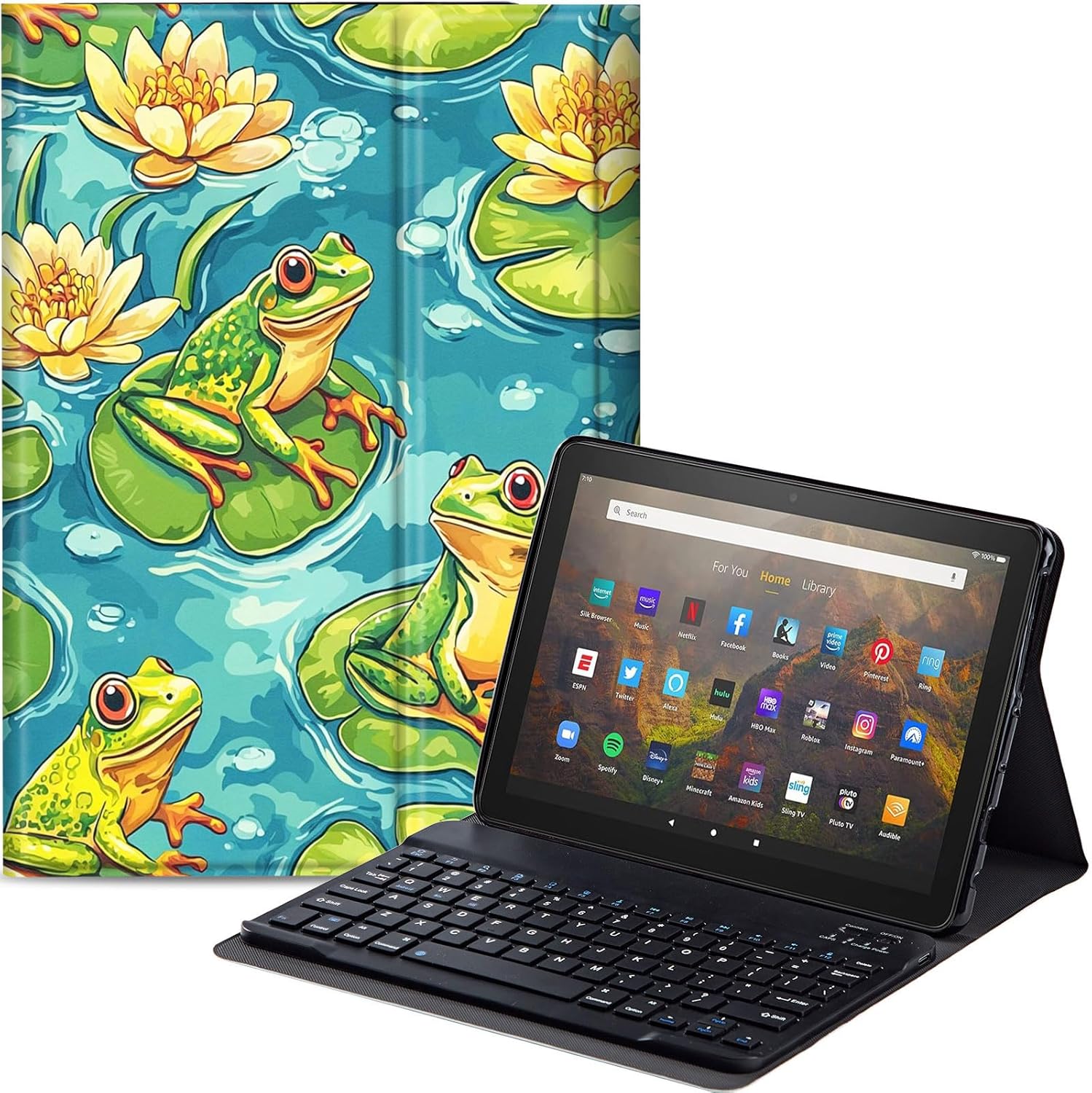 Amazon.com: Qindaiwen Keyboard Case for All-New Amazon Fire HD 8/8 Plus ...