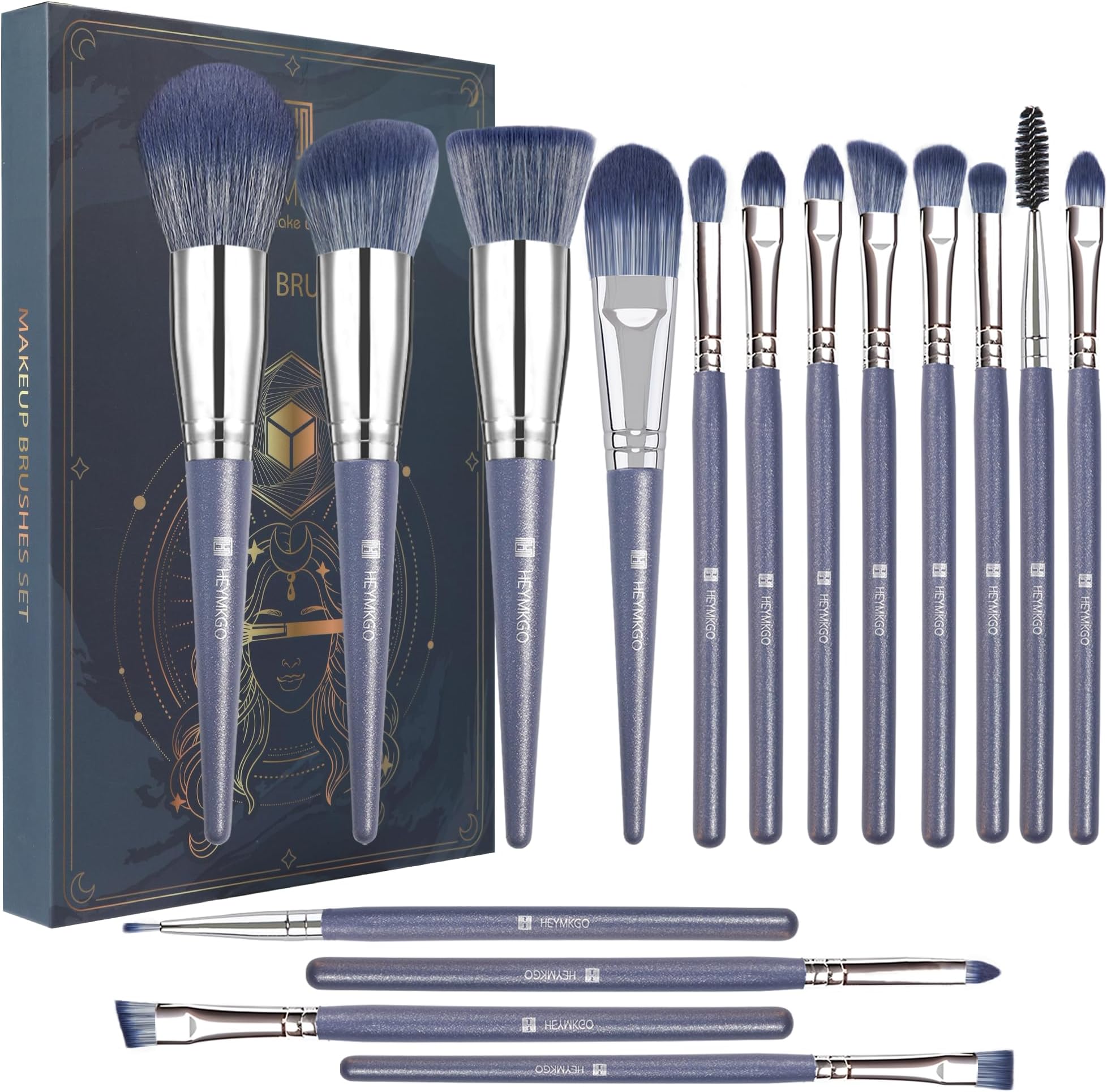 Amazon.com: Makeup Brushes, HEYMKGO 16Pcs Makeup Brush Set Professional ...