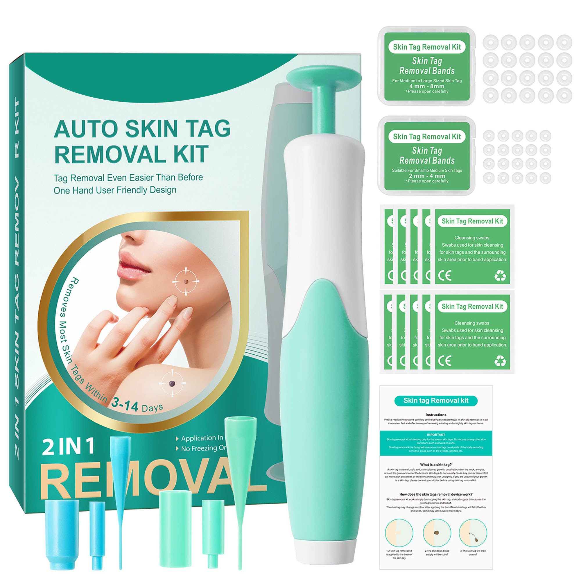 Skin Tag Removal Kit - 2-in-1 Painless Wart Remover - Fast-Acting Skin ...