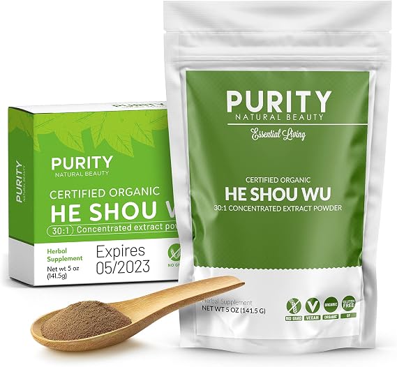 Amazon.com: Certified Organic He Shou Wu - Large 5oz Bag of 30:1 ...