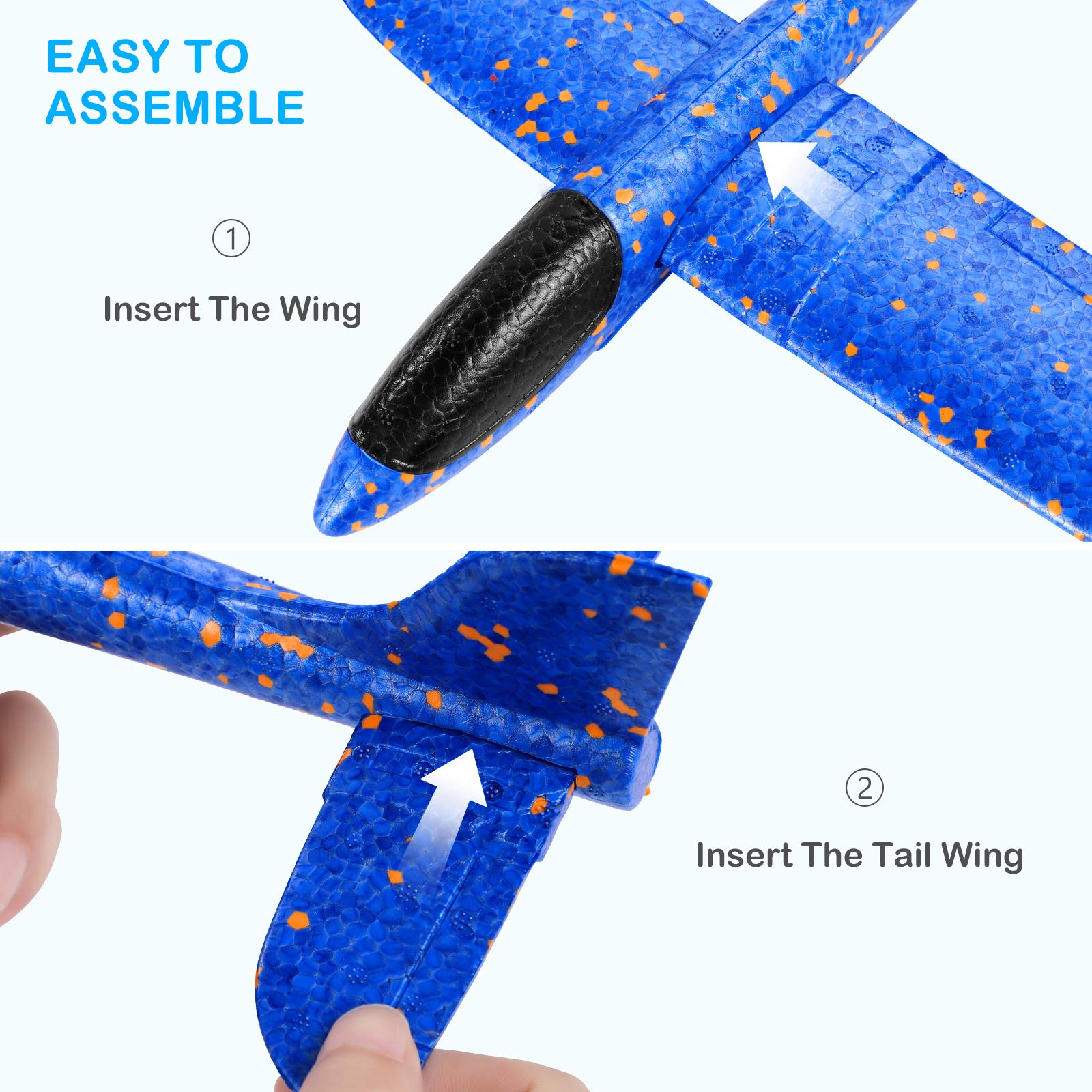 iBaseToy Foam Airplanes for Kids - Airplane Toys, Throwing Glider Plane ...