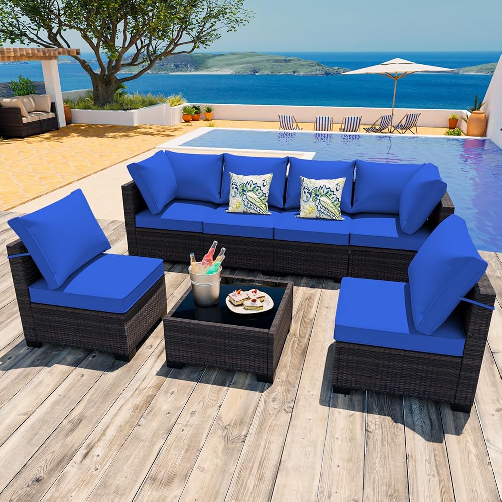 $17/mo - Finance TINKLE WELL 7-Piece Outdoor Patio Furniture Set – PE ...
