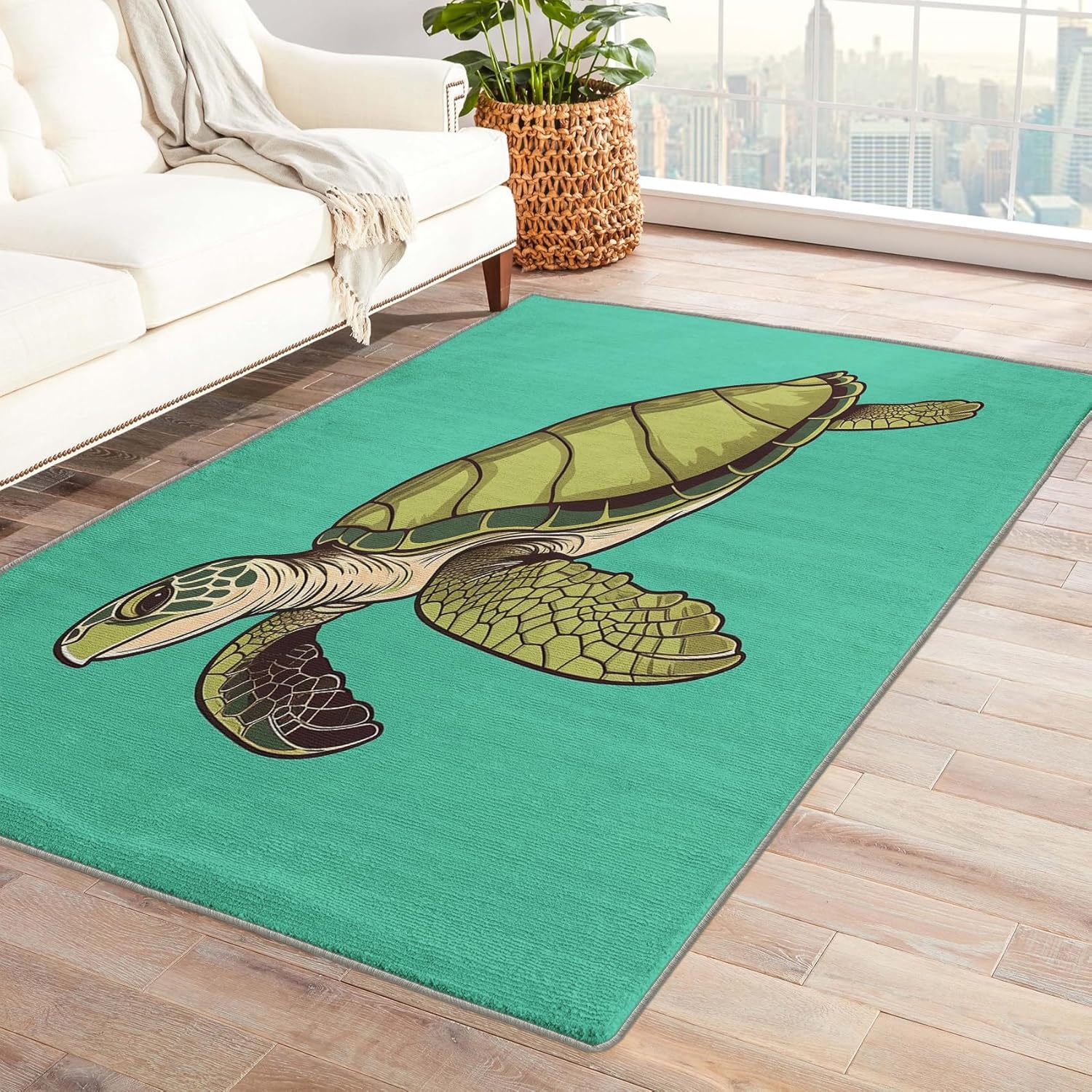 Amazon.com: Sea Turtle Rug & Home Decor - Washable Rug 3x4 - Ocean ...