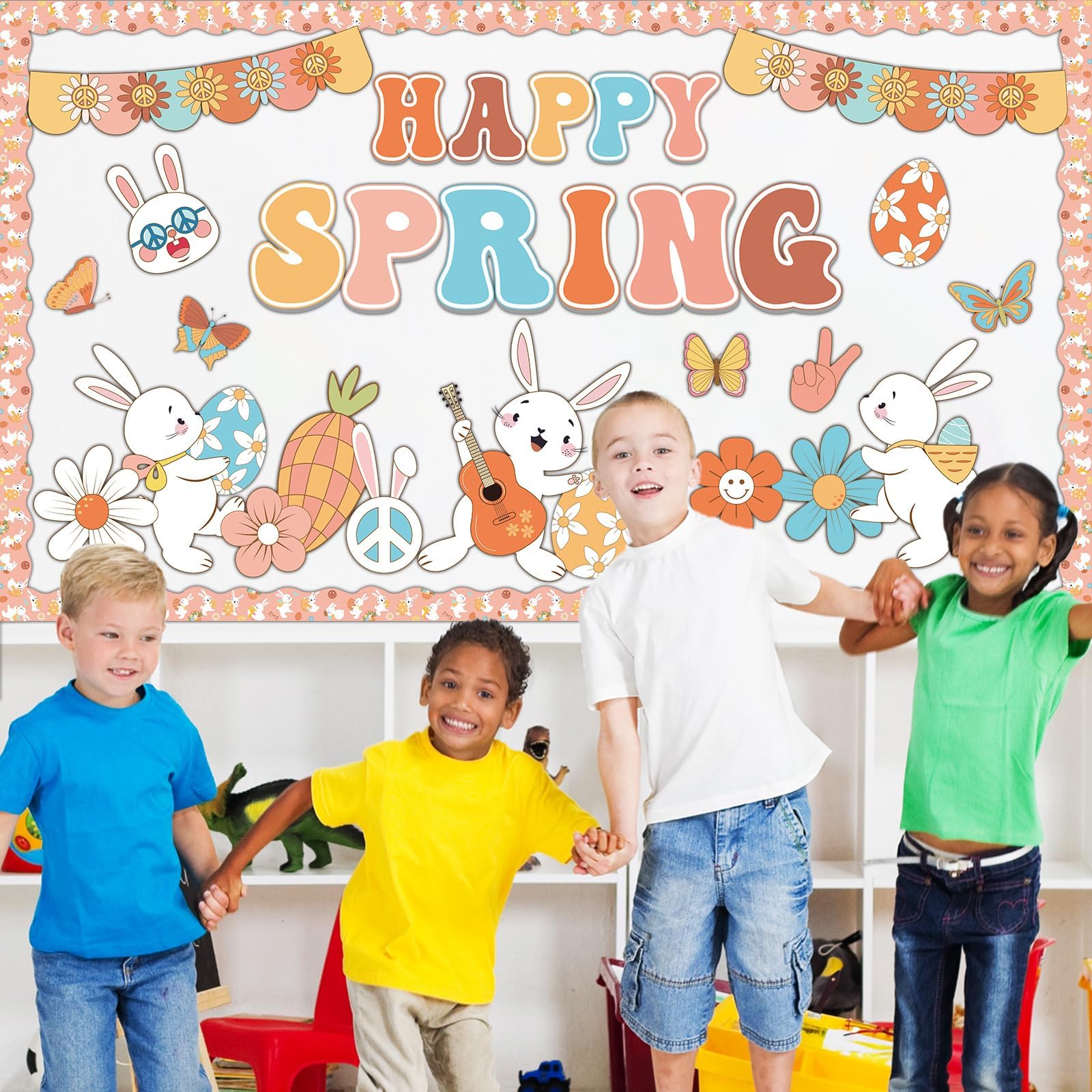 Easter Bulletin Board Borders 65ft Easter Bunny Bulletin Board Border ...