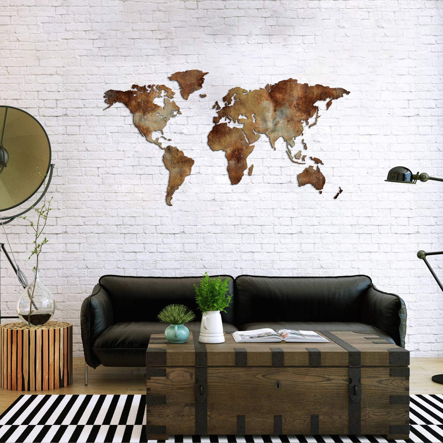 Industrial Style Wall Map Wall Mural Industrial World Yellow Map Of