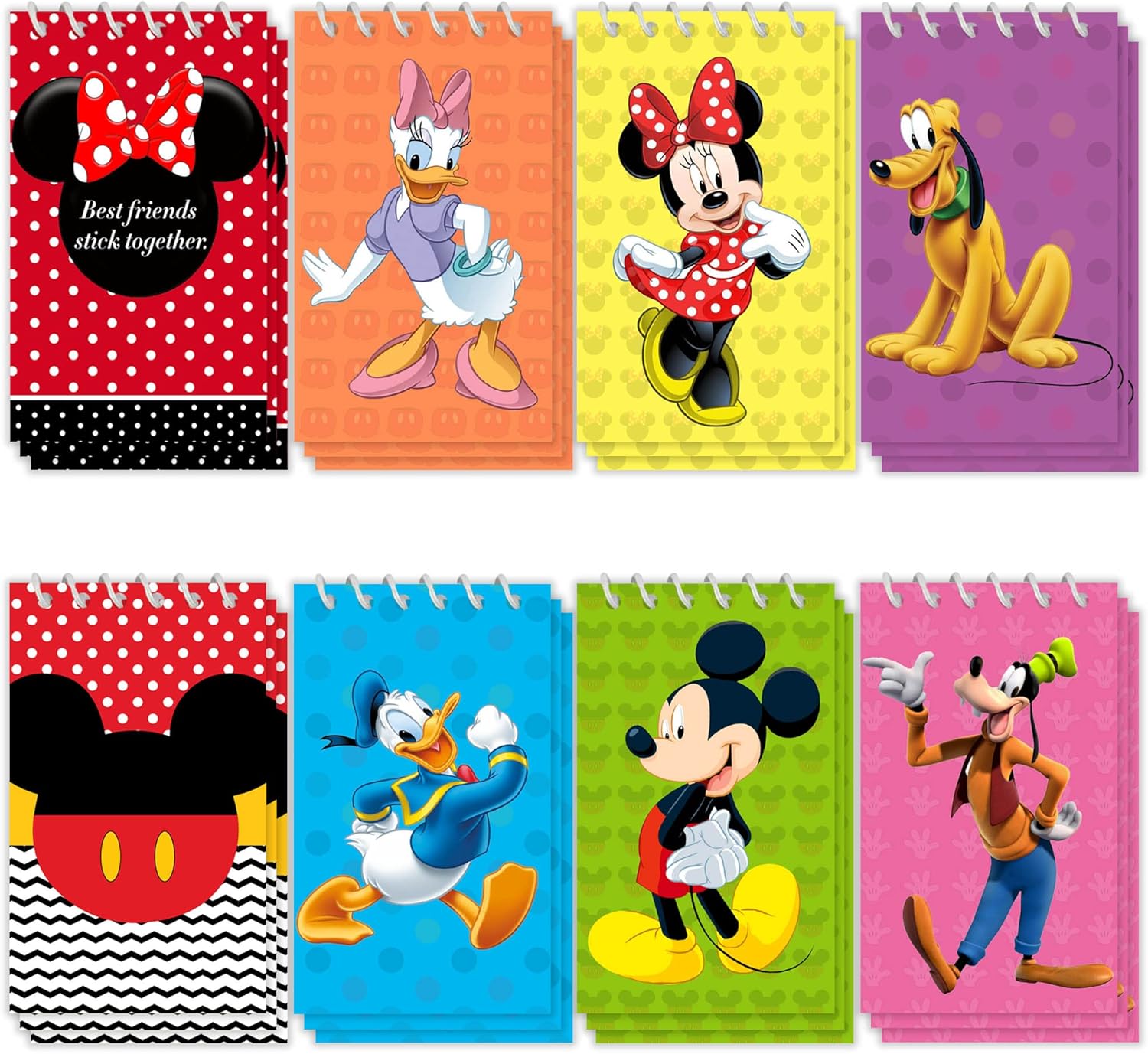 Amazon.com: Mickey Mouse Birthday Party Supplies, 24Pcs Mini Notepads ...