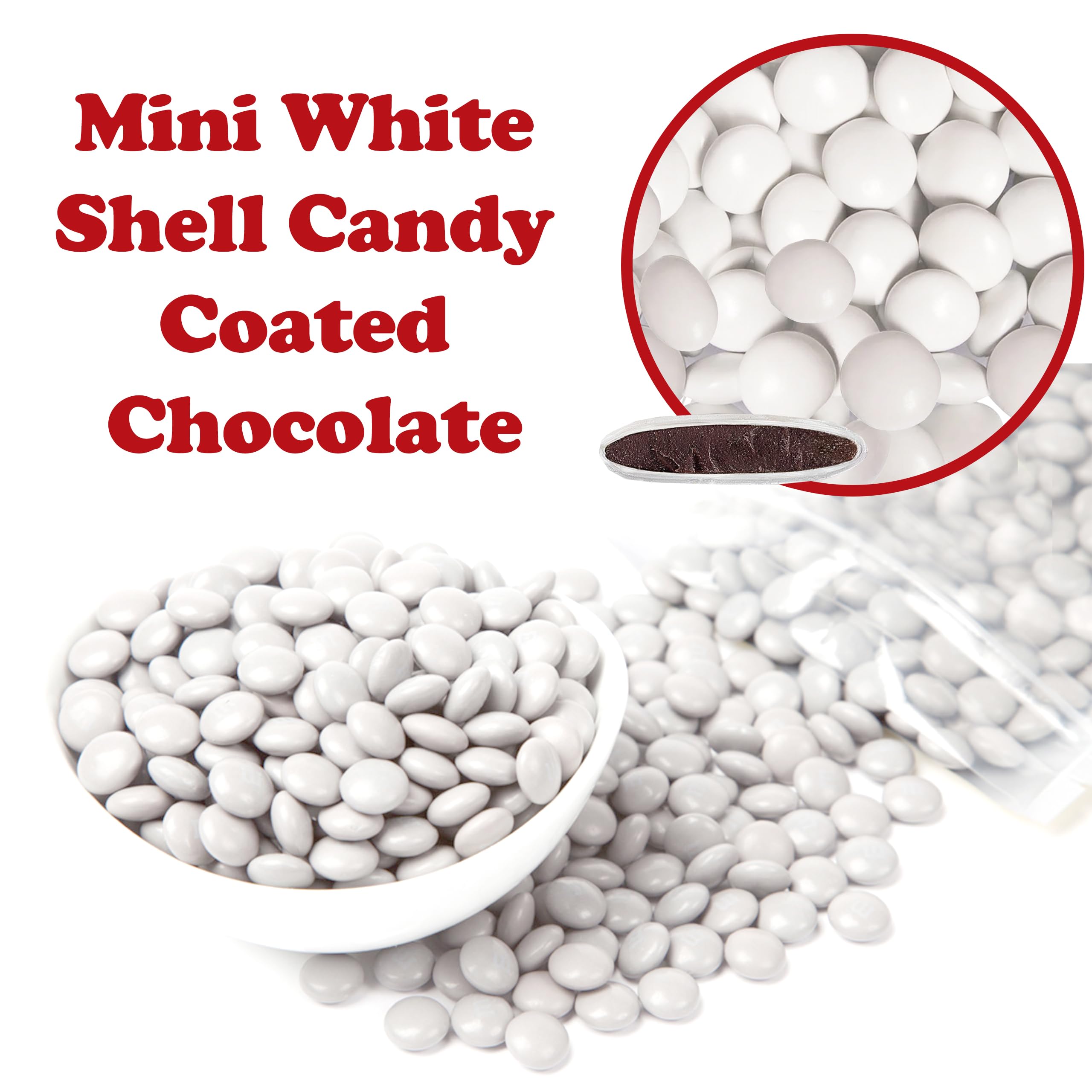 Snapklik.com : Hershy Milk Chocolate Candy Bulk, 3 Lbs Mini White Shell ...