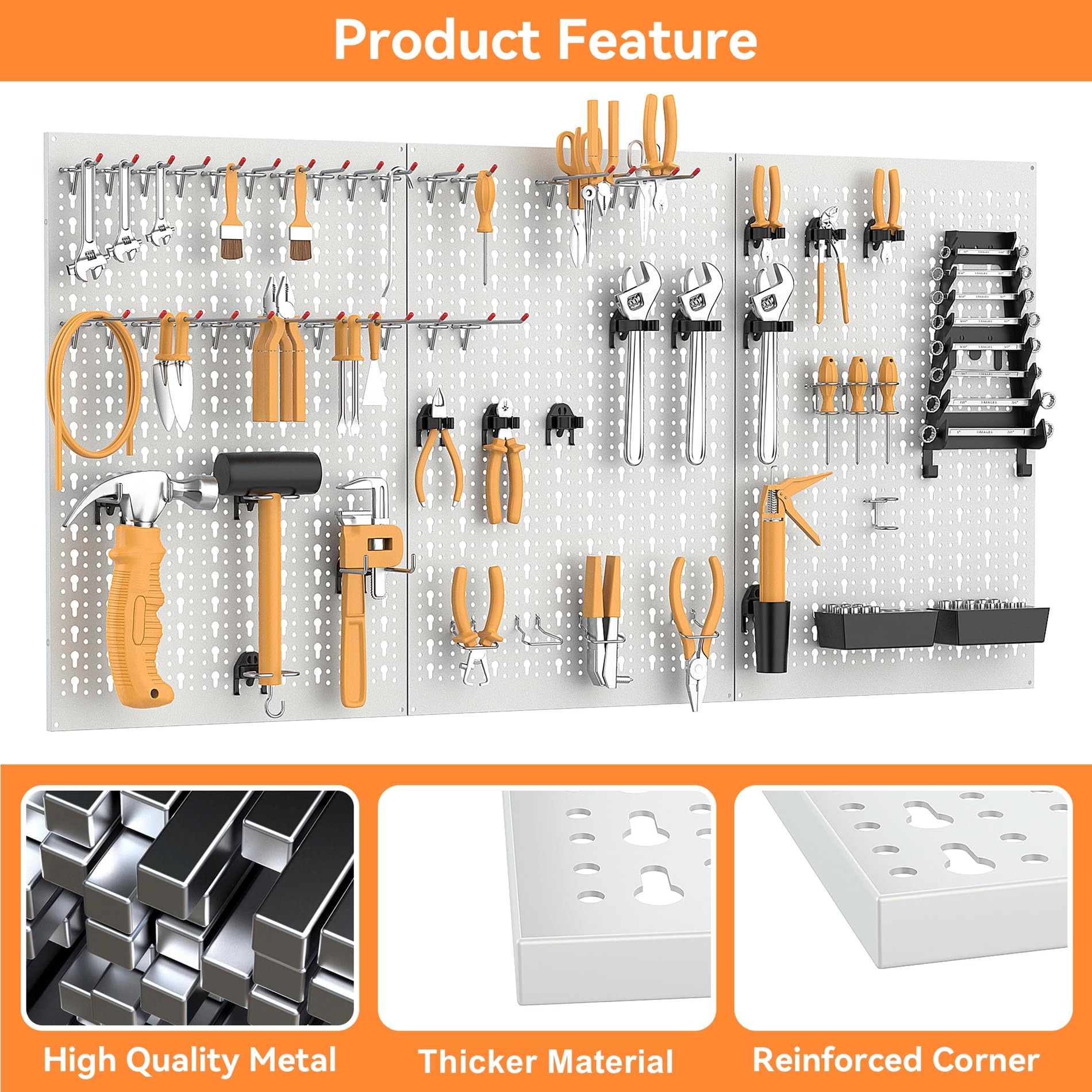 Snapklik.com : WALMANN Metal Pegboard Tool Organizer Boards