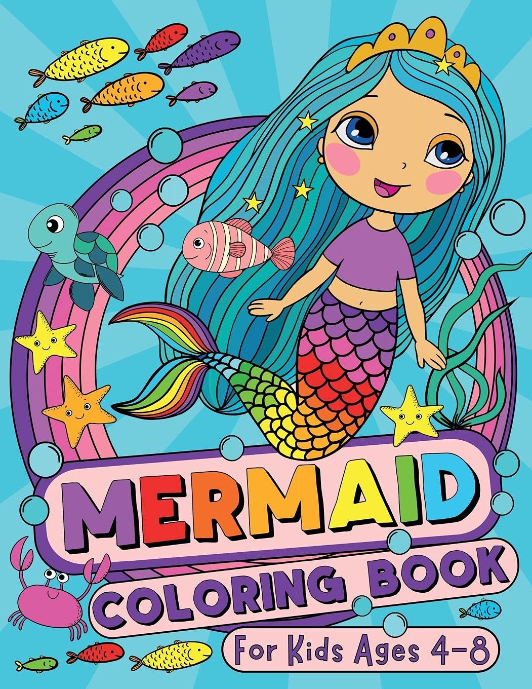 Mermaid Coloring Book: For Kids Ages 4-8 (US Edition) (Silly Bear ...