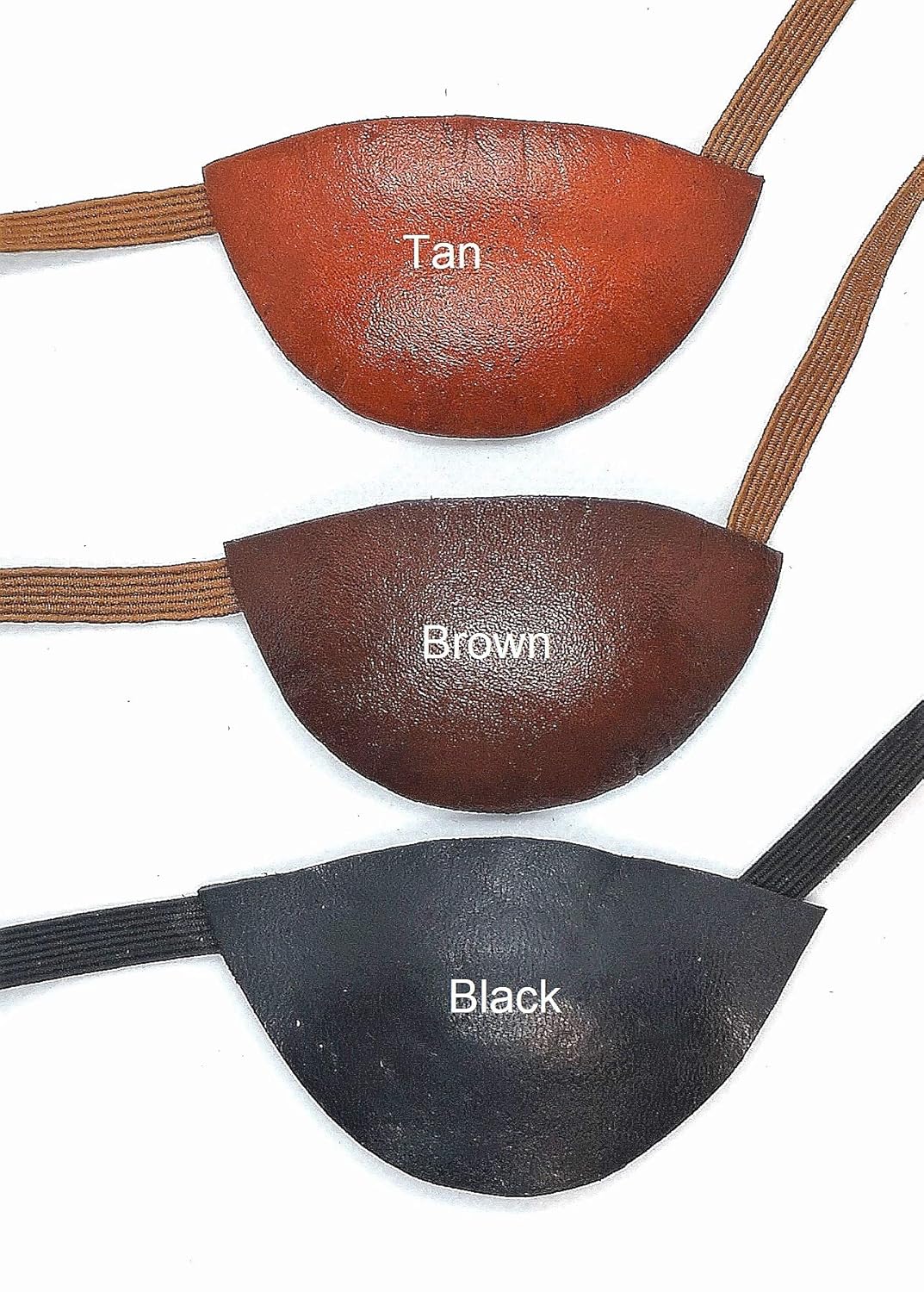 Amazon.com: Handmade Slim Black Brown Tan Real Leather Eye Patch ...