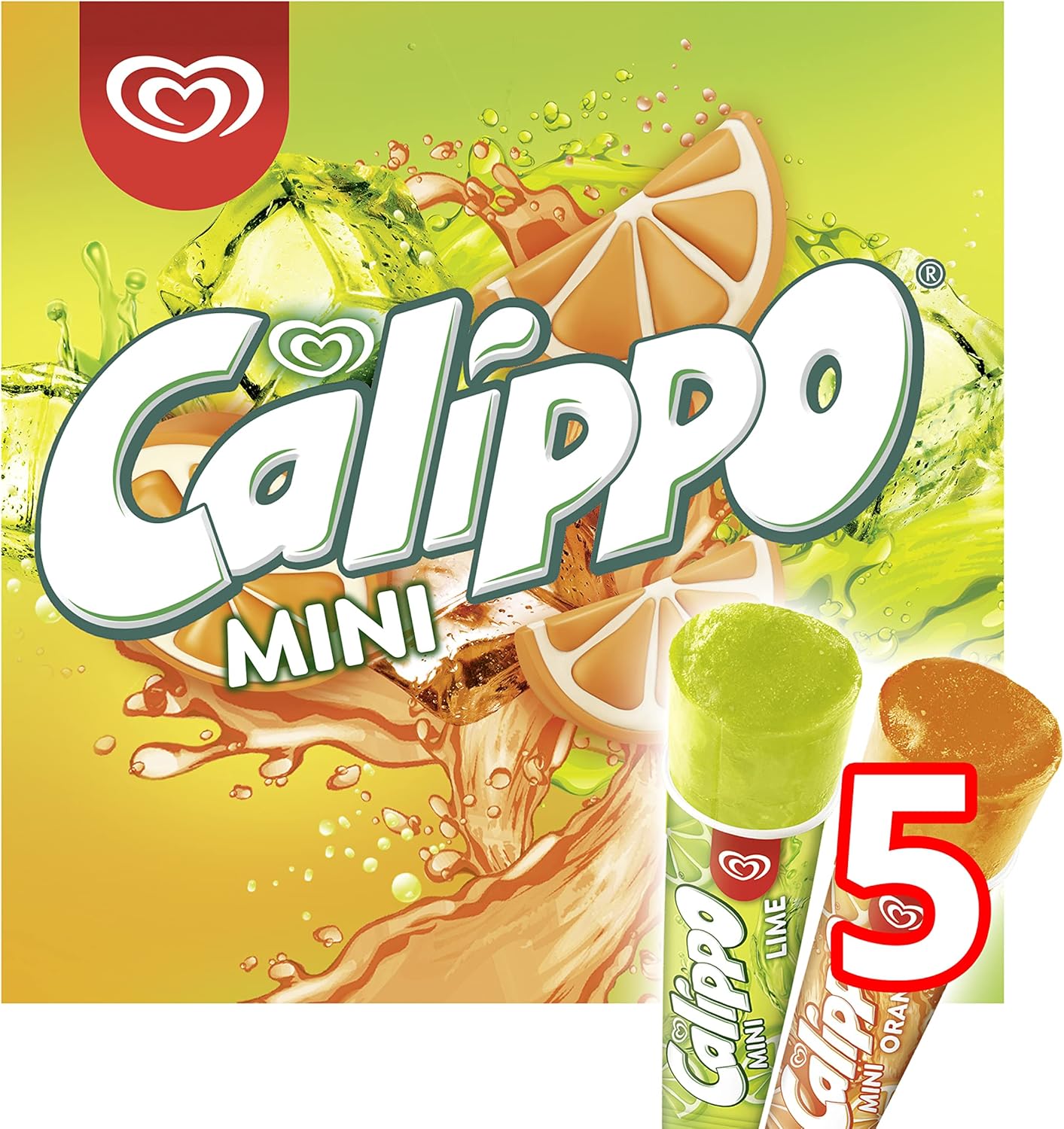 Heartbrand Calippo Ice Lollies Orange & Lemon-Lime, 5 x 80 ml (Frozen ...