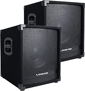 Amazon.com: Sound Town 2-Pack 12” 1400 Watts Powered PA DJ Subwoofers ...