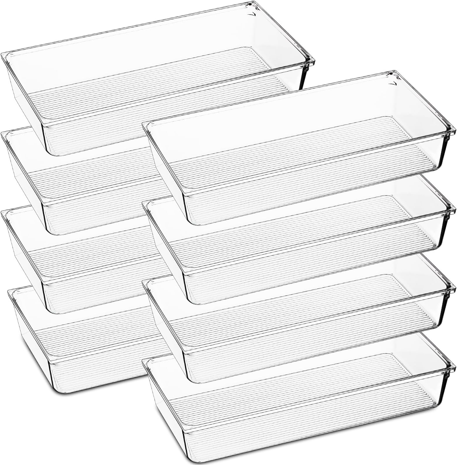 Amazon.com: Unittype 8 Pcs Clear Plastic Drawer Organizer Tray Dresser ...