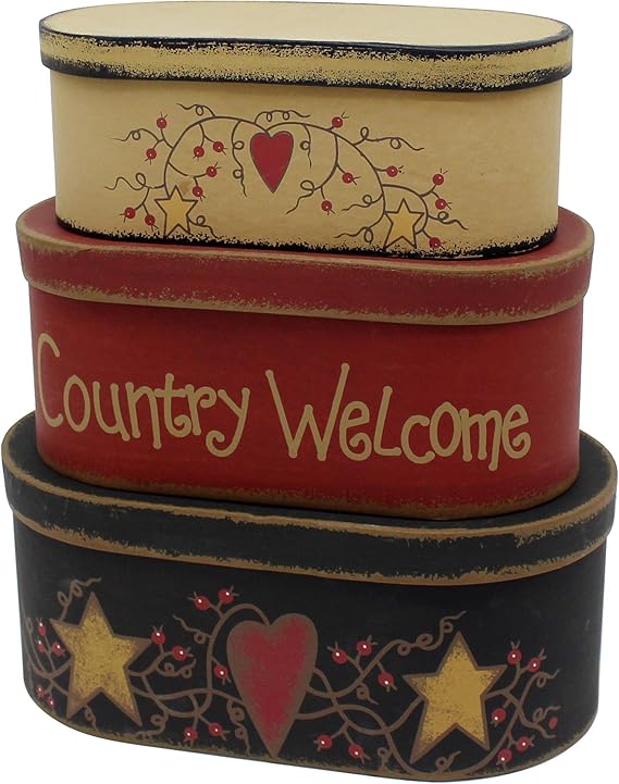 Amazon.com: CVHOMEDECO. Farmhouse Oval “Country Welcome” Cardboard ...
