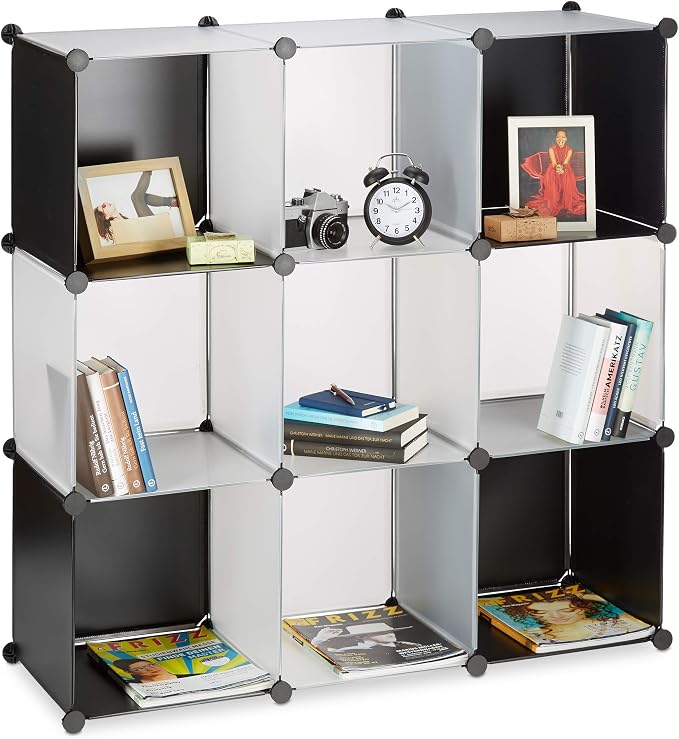 Relaxdays Regalsystem Kunststoff, offenes Regal, Raumtrenner ...
