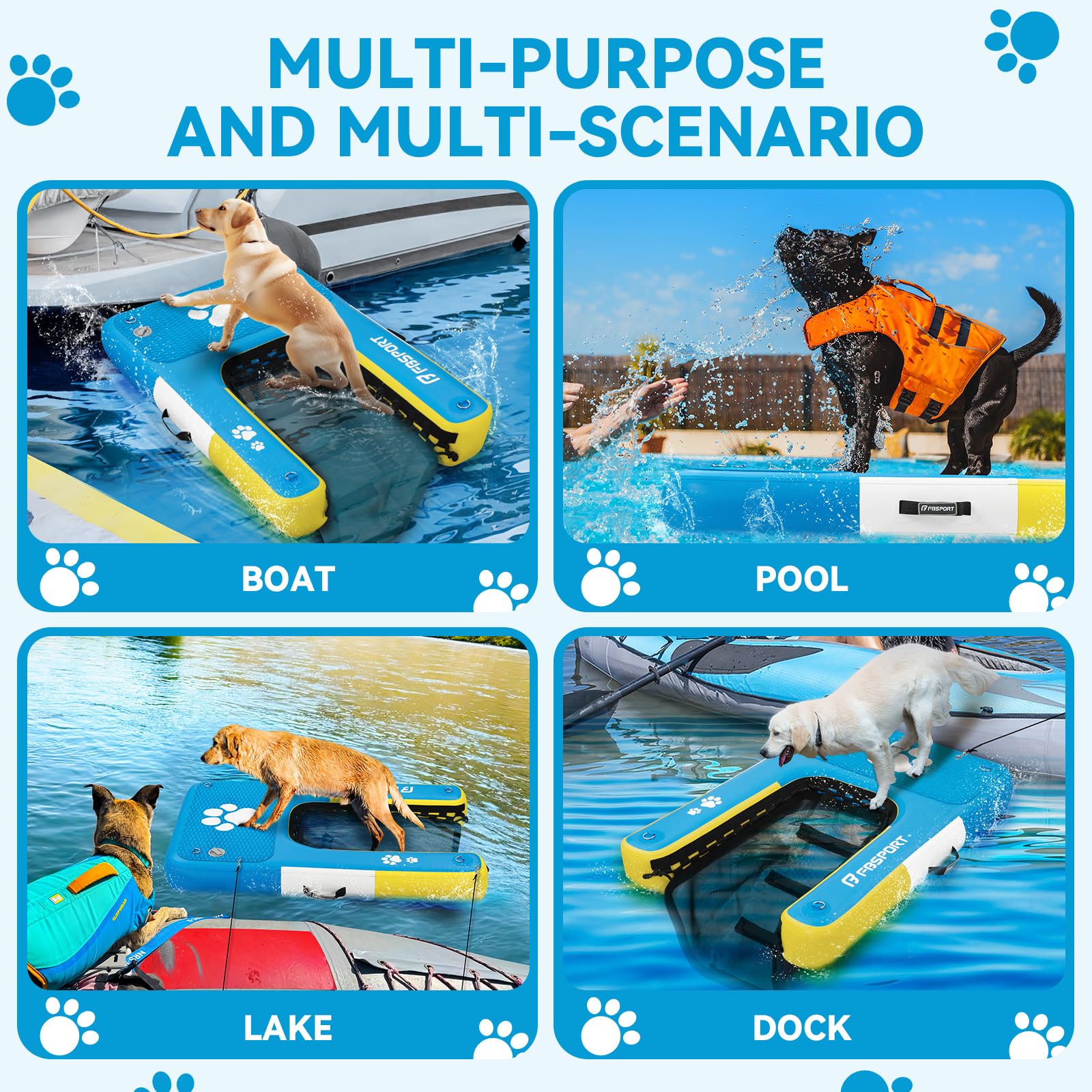Snapklik.com : FBSPORT Inflatable Dog Boat Ramp Floating Dock Water ...