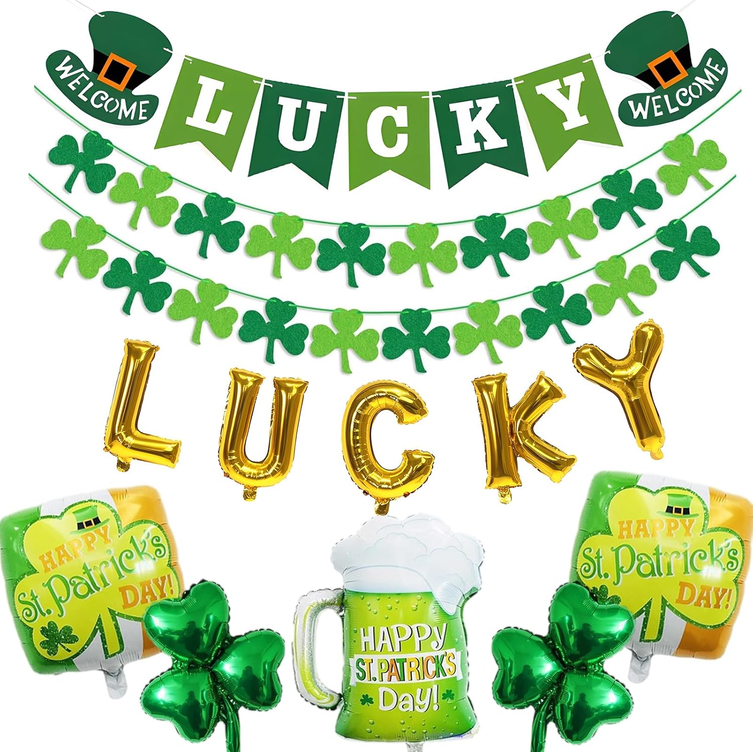 LCHH El juego de decoraciones del Día de San Patricio contiene 1 ...