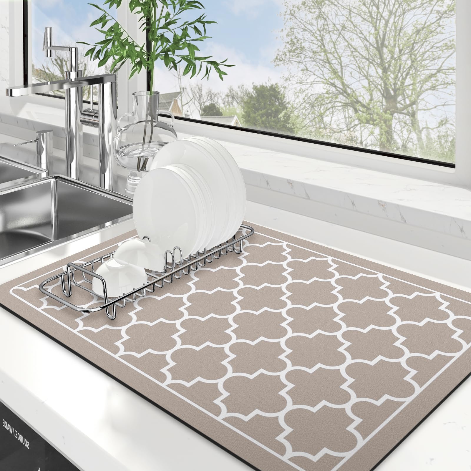 Amazon.com: WISELIFE Dish Drying Mat Super Absorbent Drying Mat Large ...