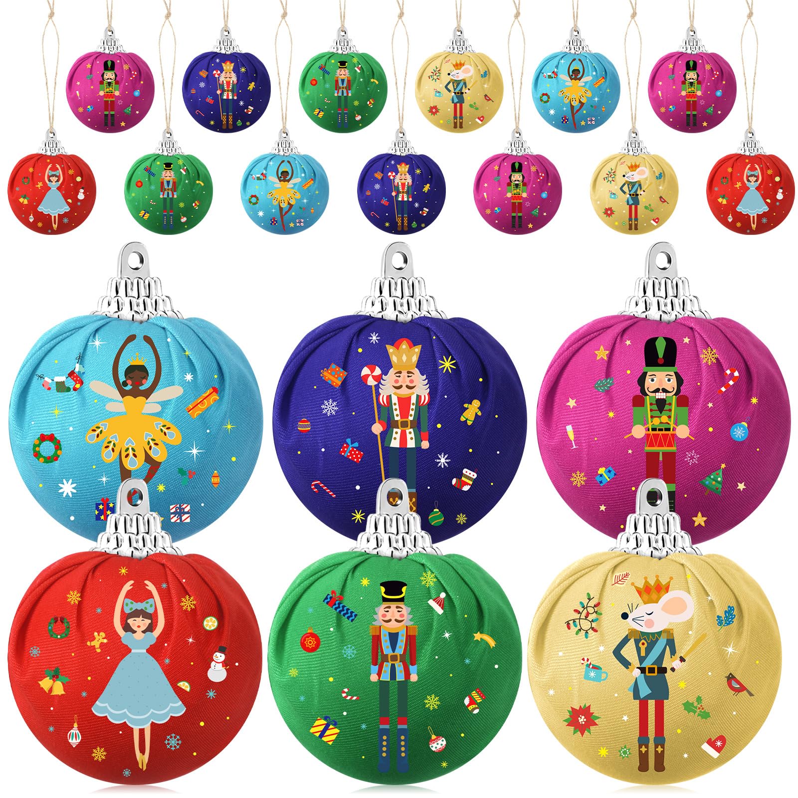 Amazon.com: 12 Pieces Christmas Nutcracker Ball Ornament Nutcracker Design Ball Ornament ...