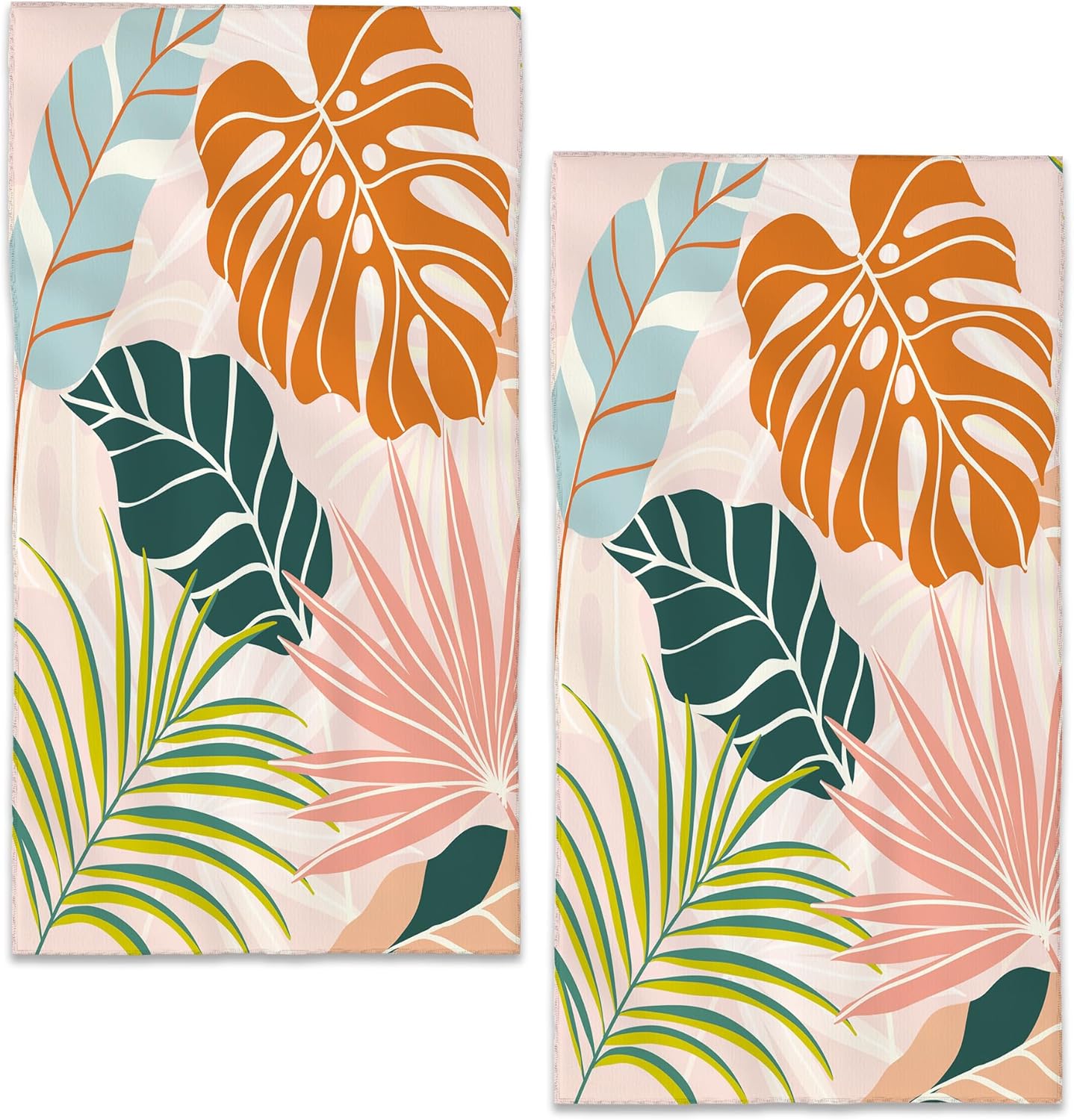 Amazon.com: BIGXIUKA Tropical Palm Leaves Hand Towels for Bathroom ...