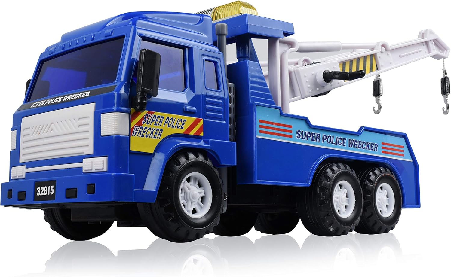 WolVol Big Heavy Duty Wrecker Tow Truck Police Toy for Kids with ...