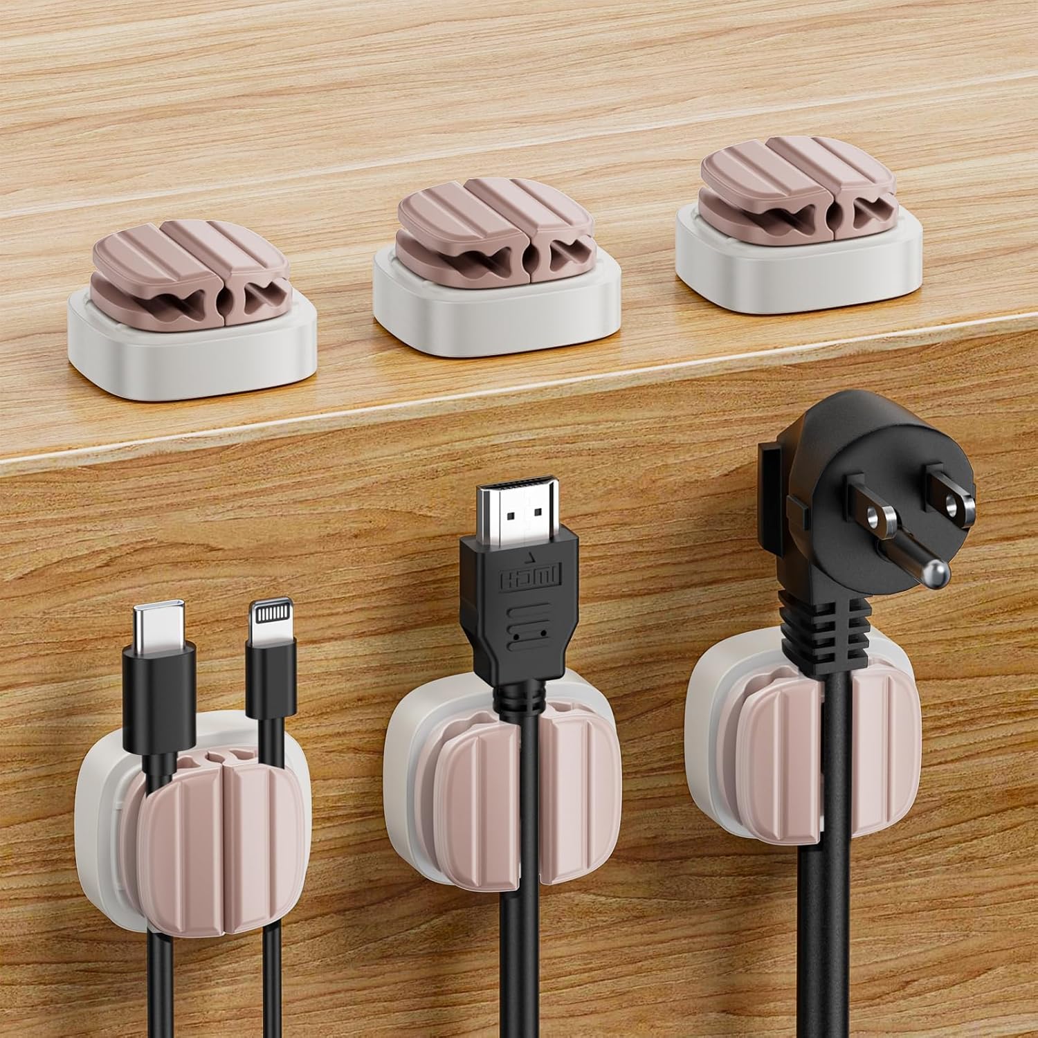 FlyCoco 6 Pack Cable Spring Holder Clips, 3-in-1 Small Adjustable Cable ...