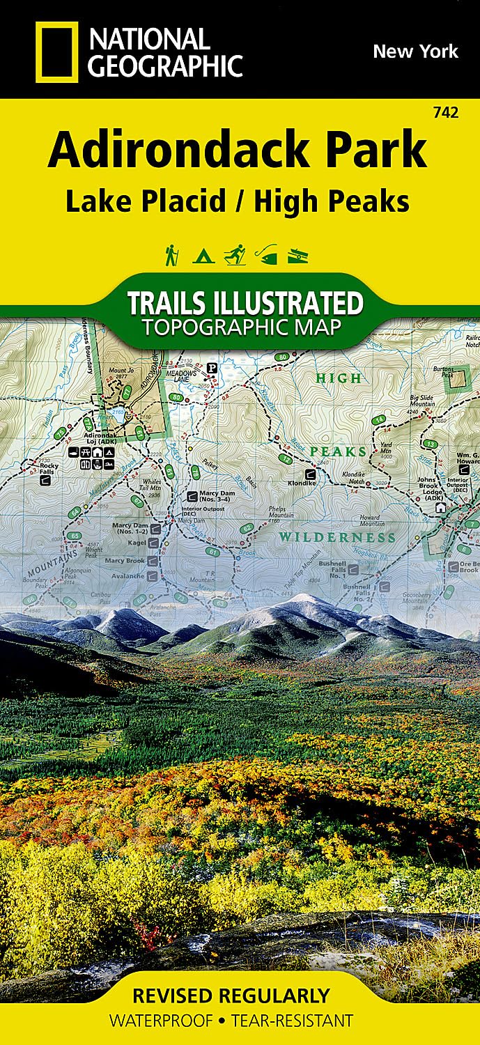 Snapklik.com : Lake Placid, High Peaks: Adirondack Park Map