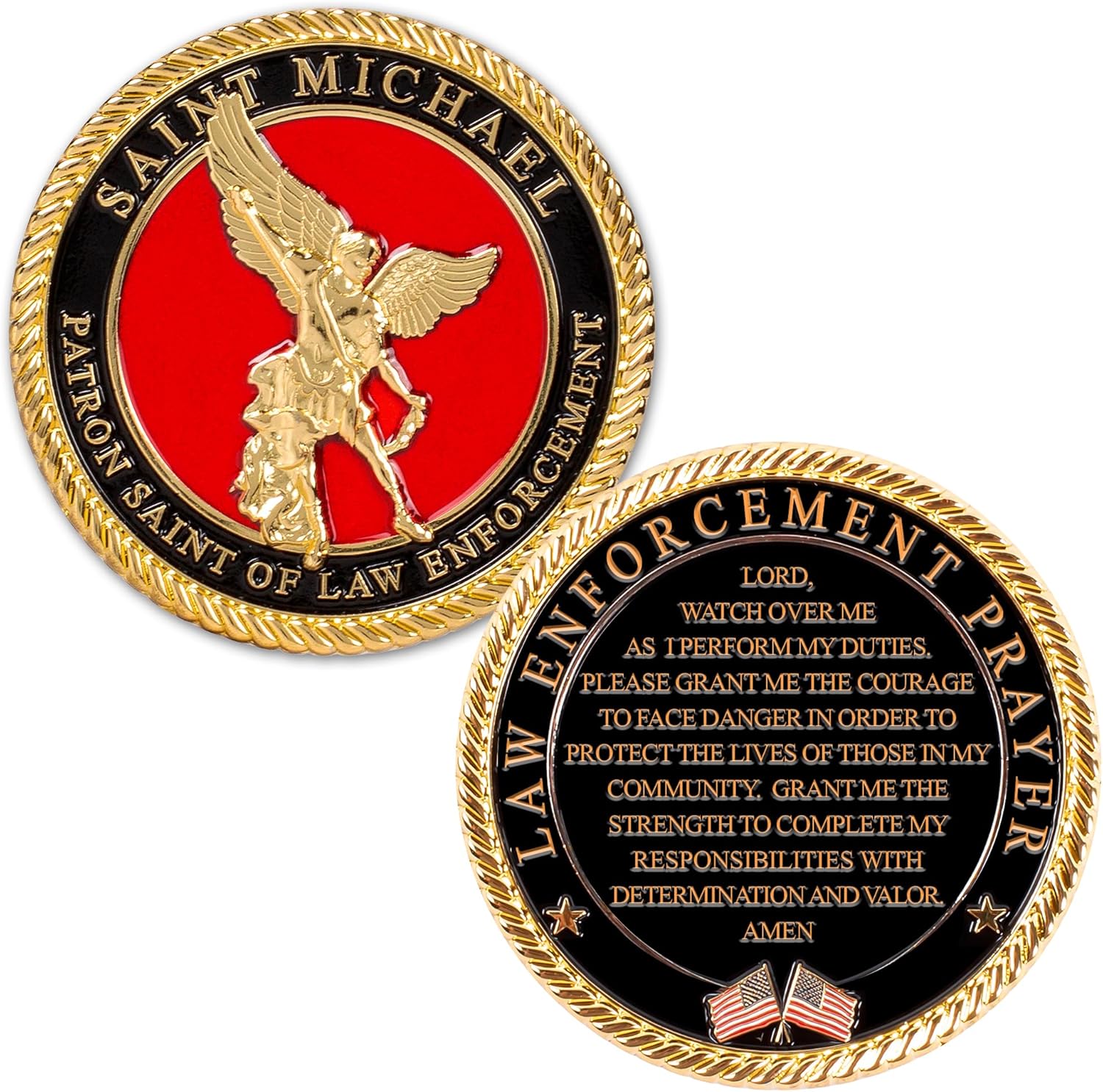 Amazon.com: St. Michael Prayer Challenge Coin - Patron Saint of Law ...