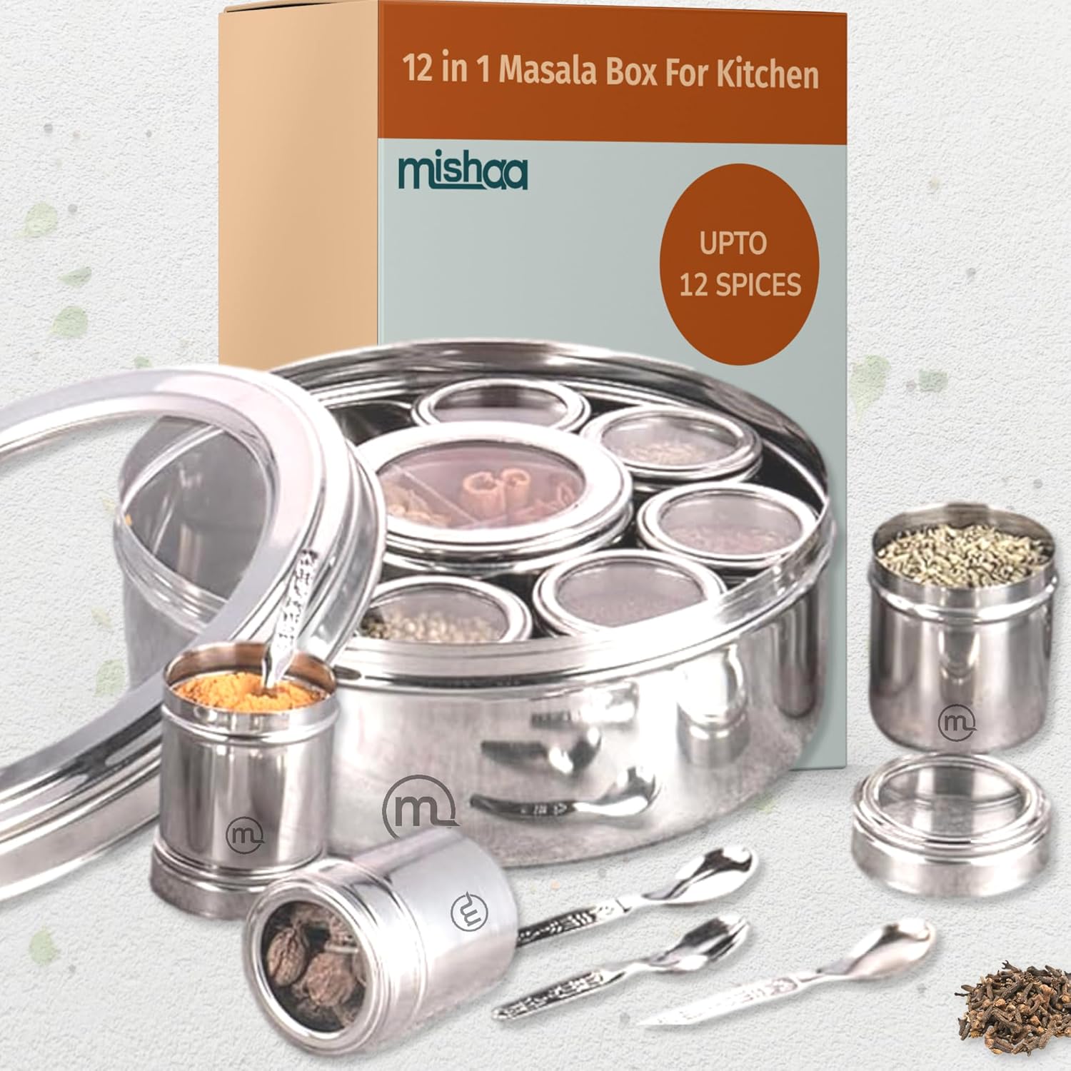 Buy Mishaa Premium Stainless Steel Masala box for Kitchen, Spice box ...