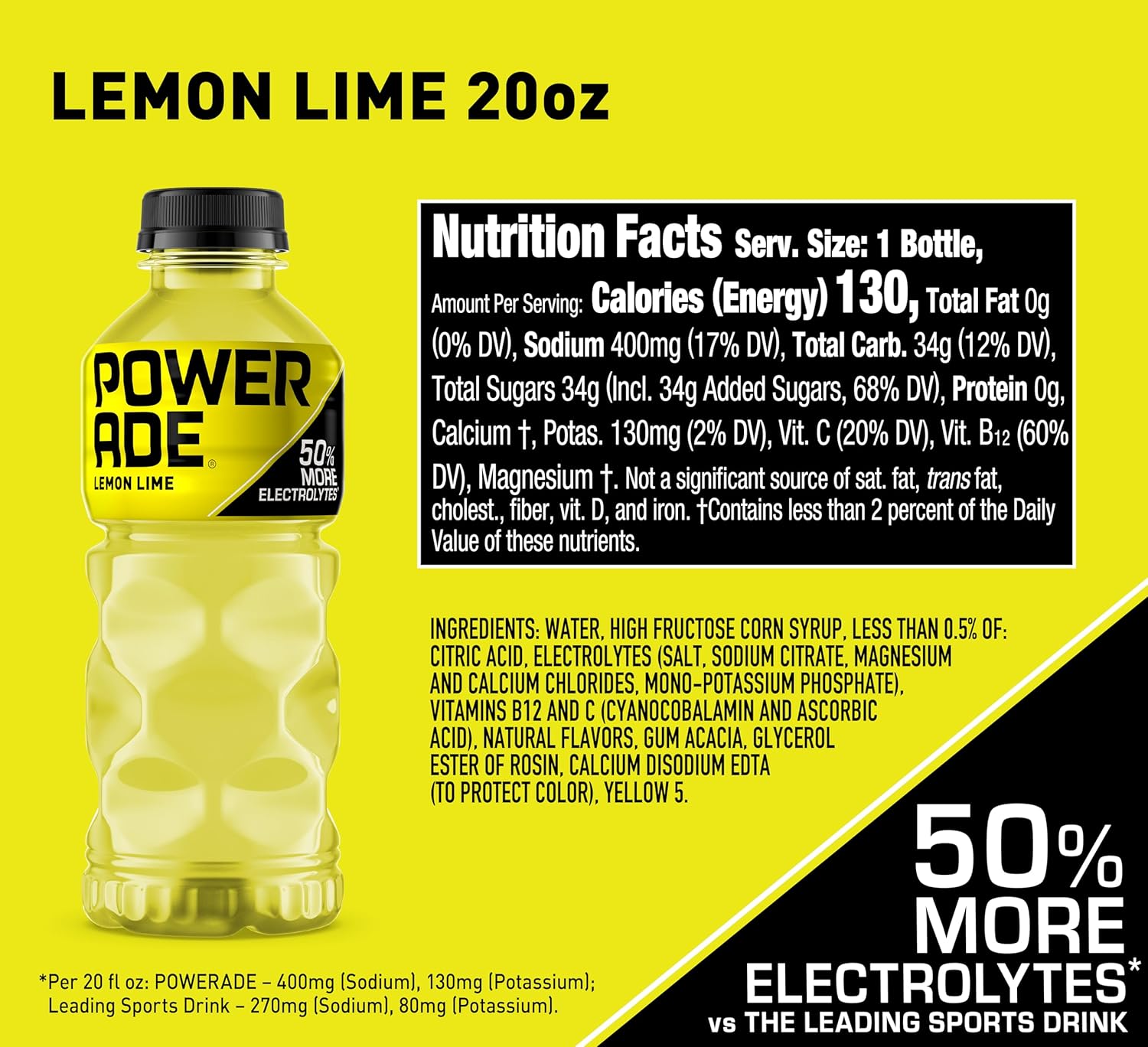 POWERADE Sports Drink Limón Lima, 20 onzas (paquete de 24) – Yaxa Guatemala