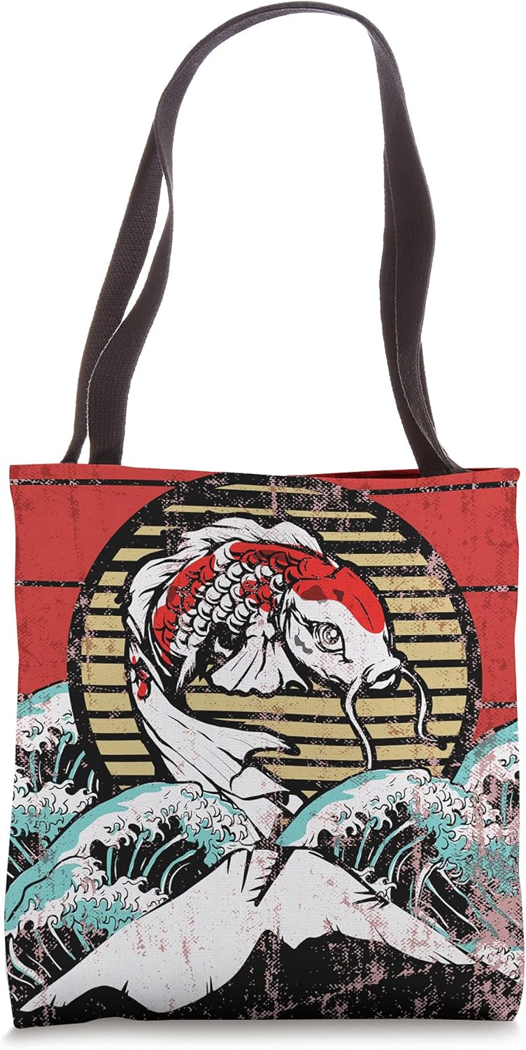 Amazon.com: Japanese Koi Fish Carp Aesthetic Kanagawa Mt Fuji Retro ...