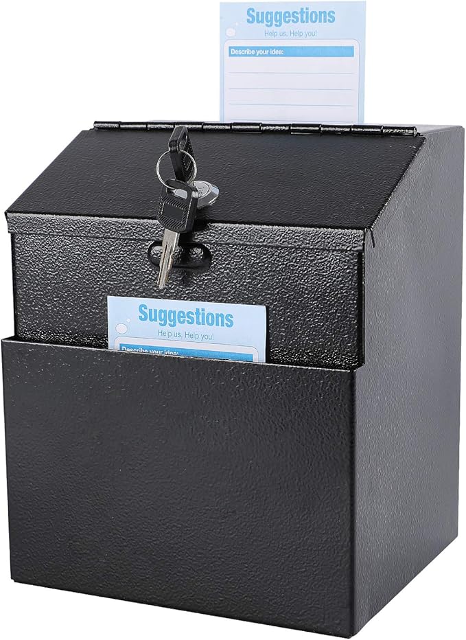 Amazon.com: xydled Suggestion Box with Lock Wall Mountable Metal ...