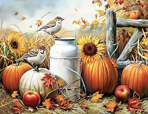 Amazon.com: IMLQJES Autumn Diamond Painting Kits - DIY Pumpkin Fall ...