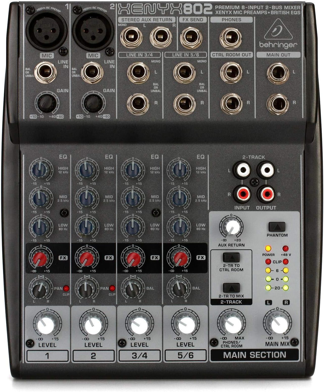 Amazon.com: Behringer Xenyx 802 Premium 8-Input 2-Bus Mixer with Xenyx ...