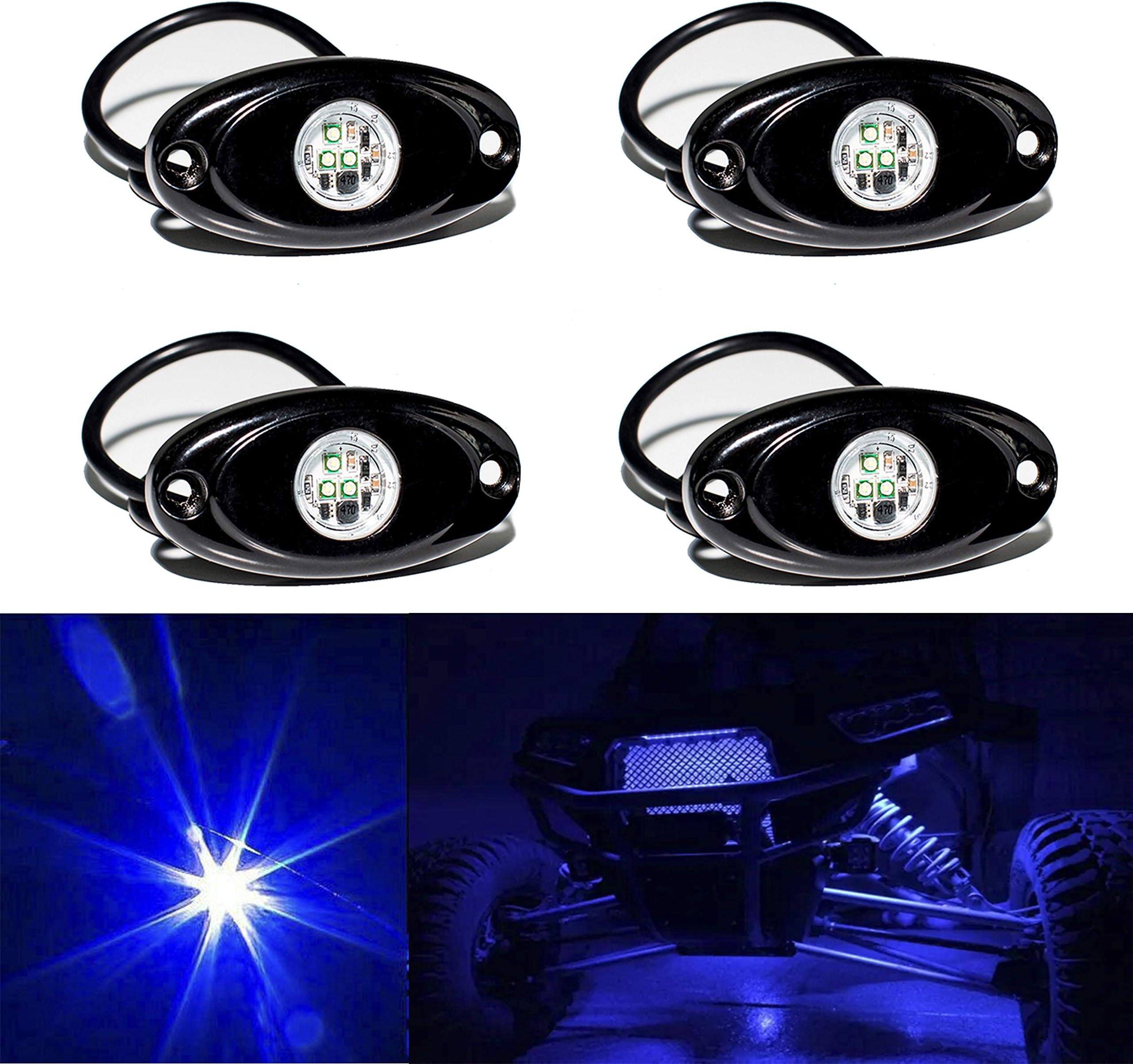 Amazon.com: SUNPIE Wide Angle 8 Pods Blue LED Rock Lights for Off Road ...