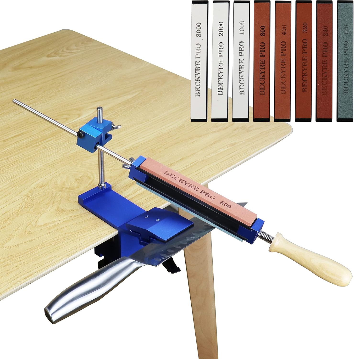 Amazon.com: BECKYRE Knife Sharpener Kit System with 8 Whetstones, Fast ...