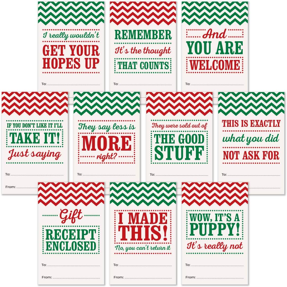 Amazon.com: 100 Tags - Funny Christmas Labels - Self Adhesive Gift Wrap ...