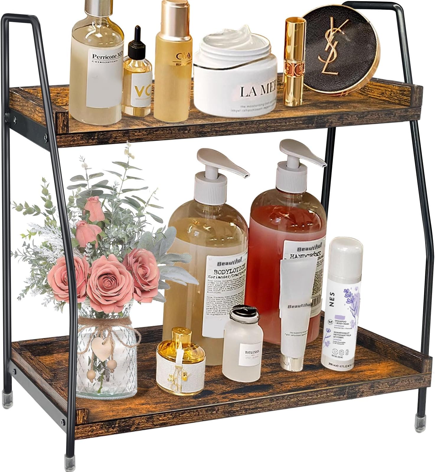 Amazon.com: Oraich Bathroom Counter Organizer, Wood Bathroom Vanity ...