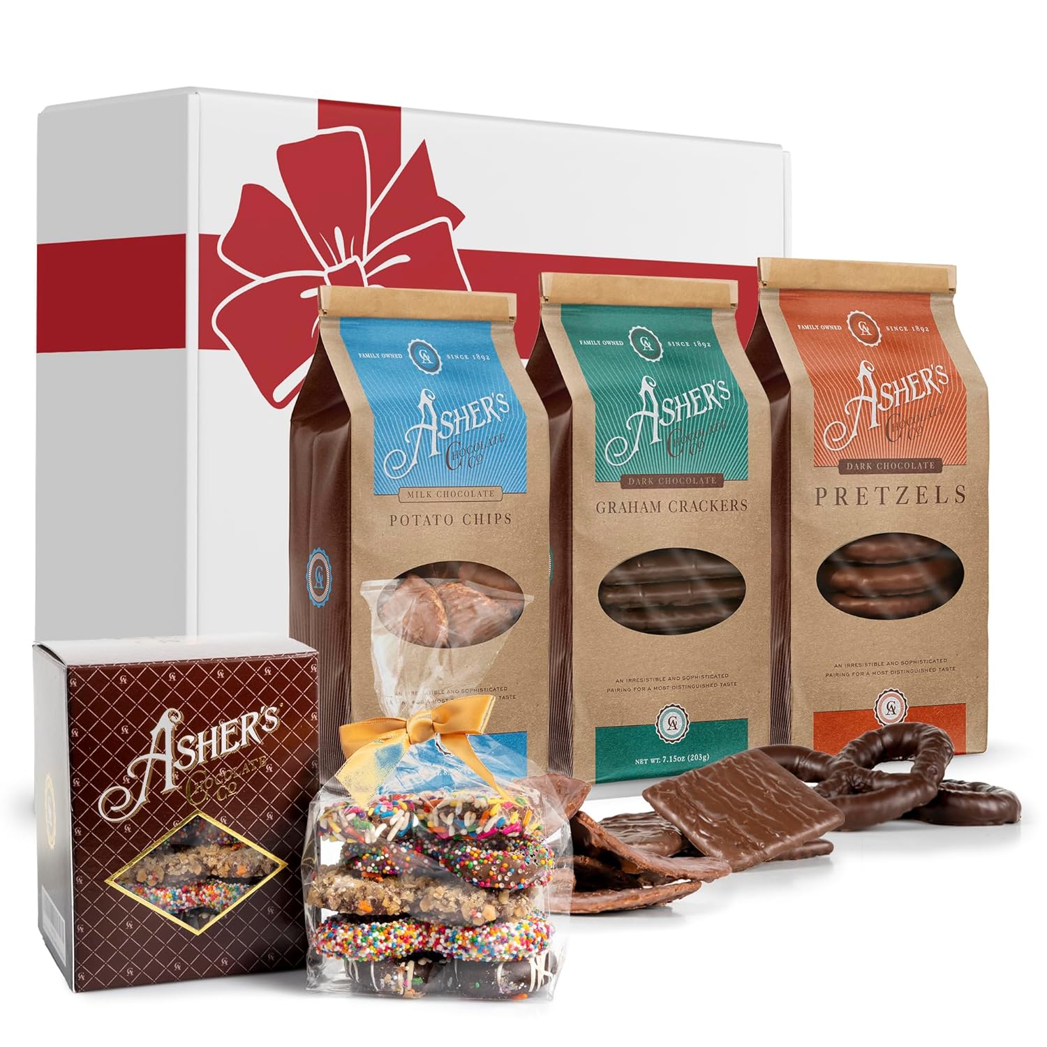 Amazon.com : Asher's Chocolates Holiday Gift Box, Milk and Dark ...