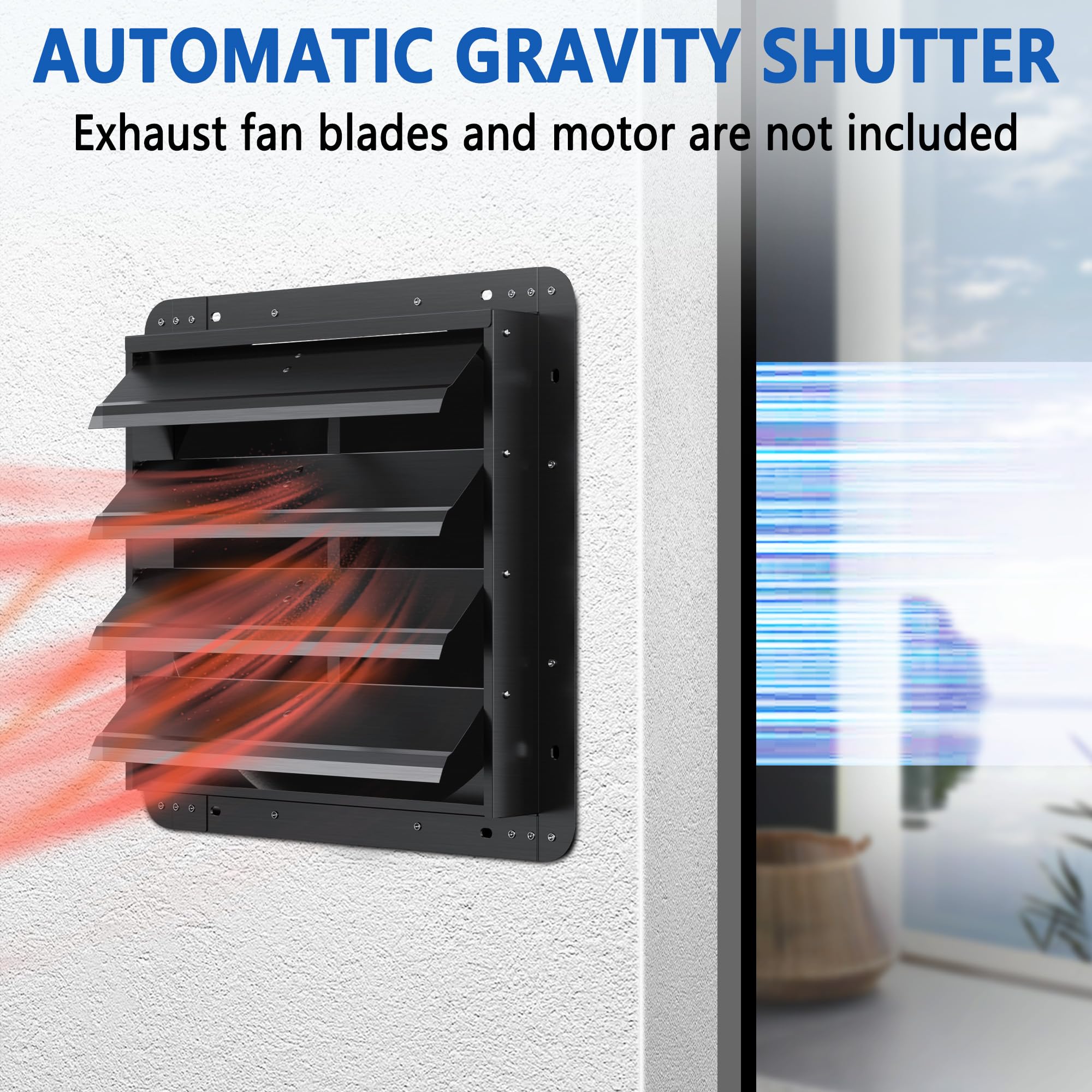 Snapklik.com : 16 Inch Aluminum Automatic Shutter Louver Vent