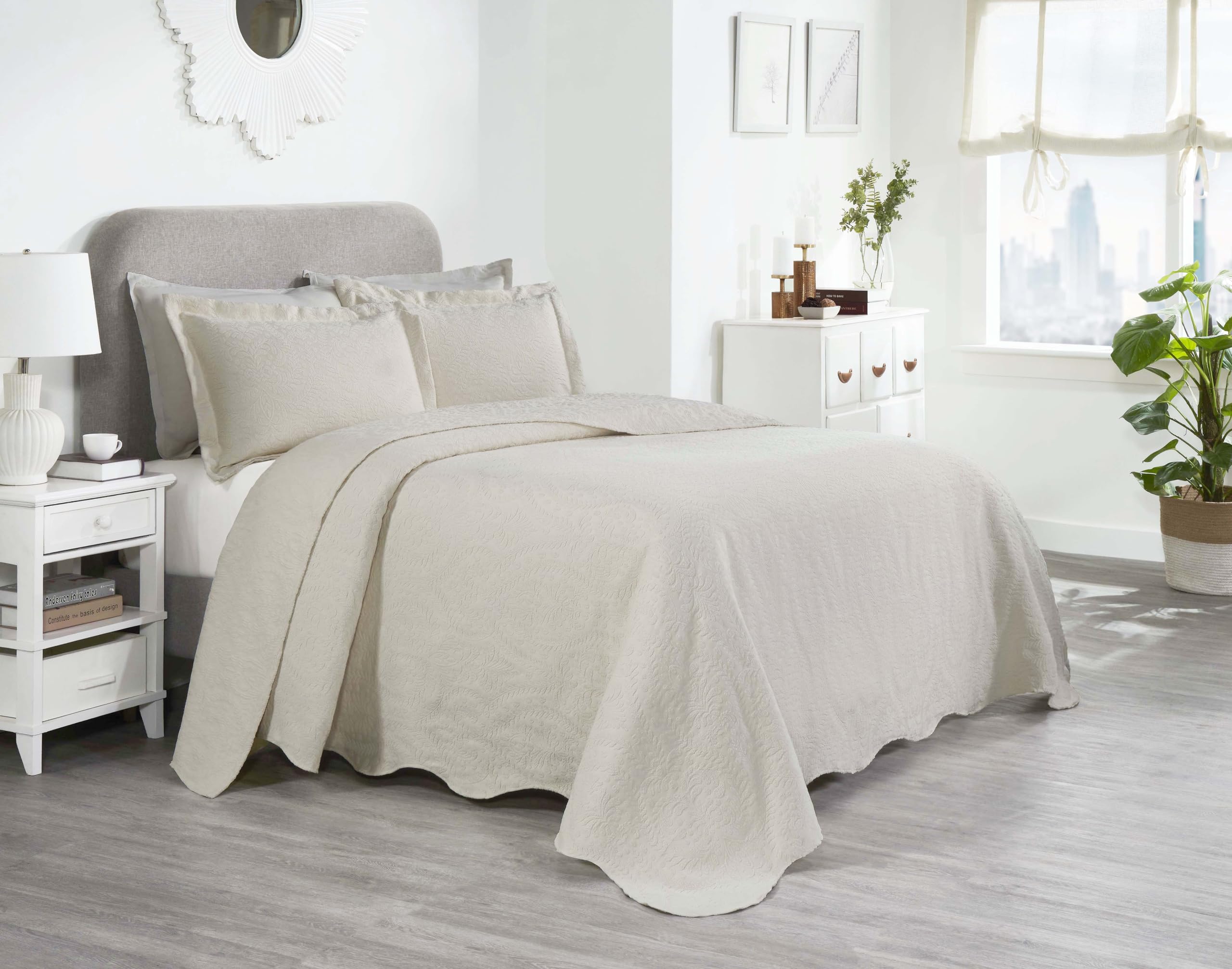 Amazon.com: BNM Cotton Blend 2 Piece Bedspread Set, Oversized Bed ...