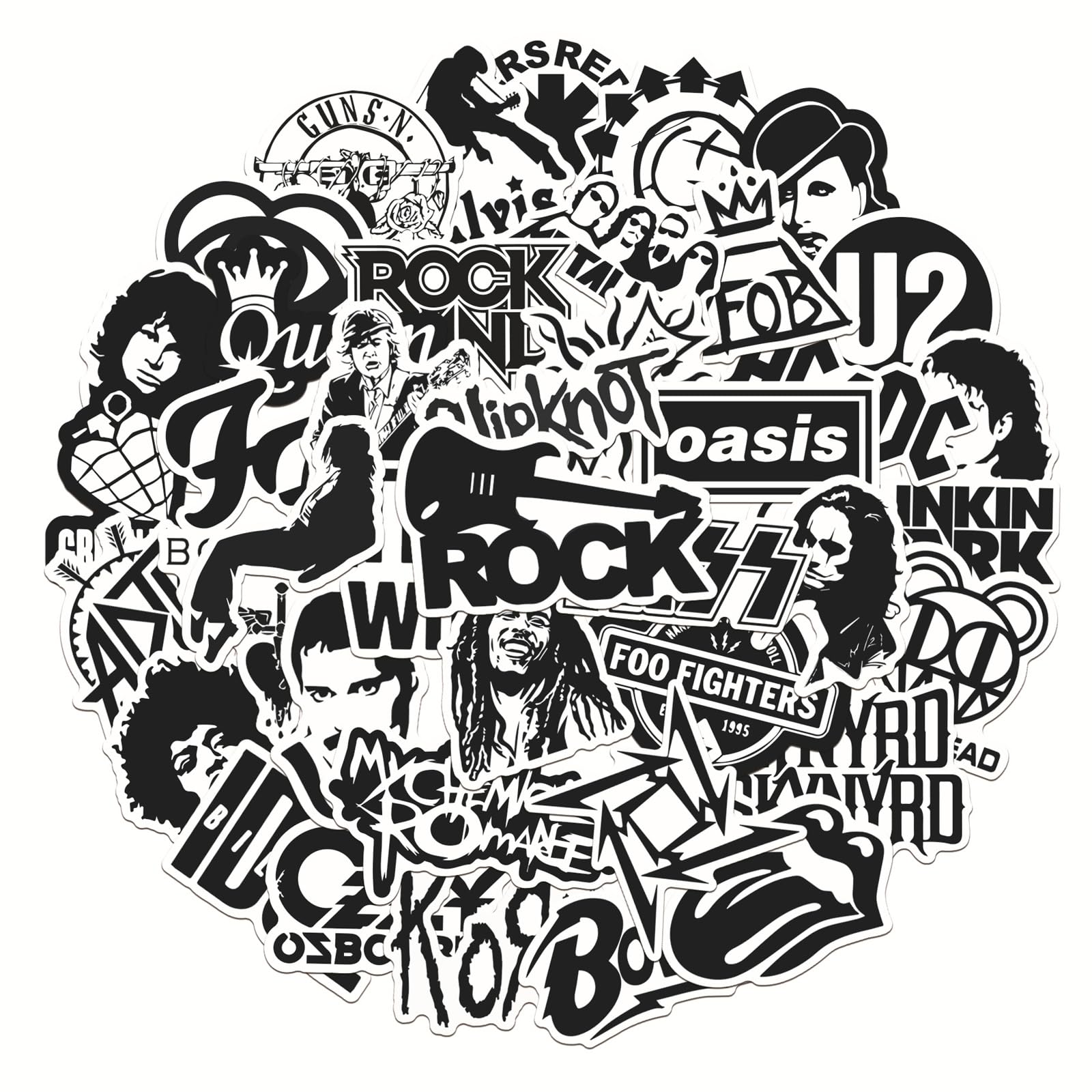 Amazon.com: Cool Rock Band Stickers for Adults, Classic 80s 90s Rock ...
